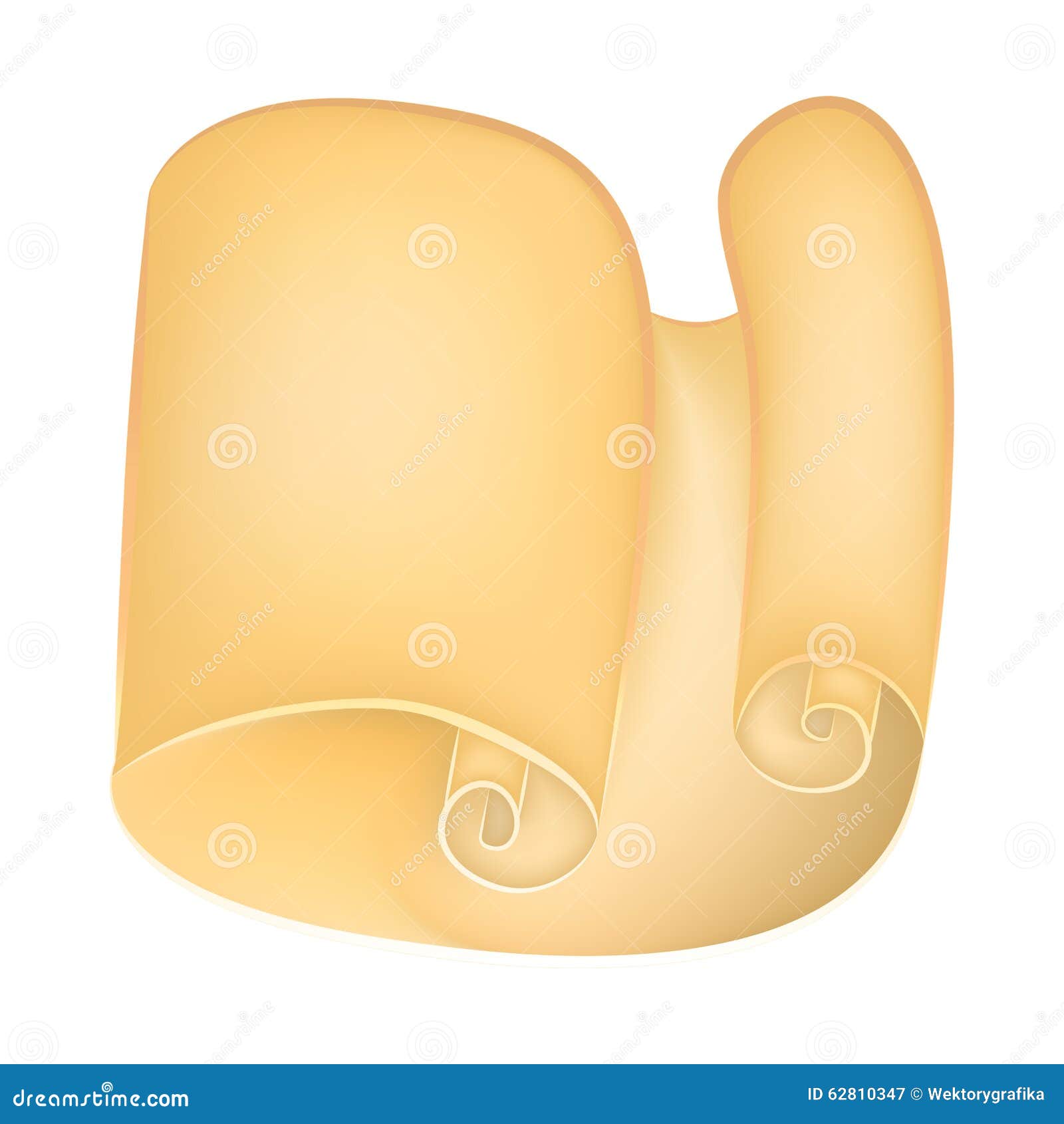 Paper Scroll Clipart Vector Isolated on White Background. Empty, Blank ...