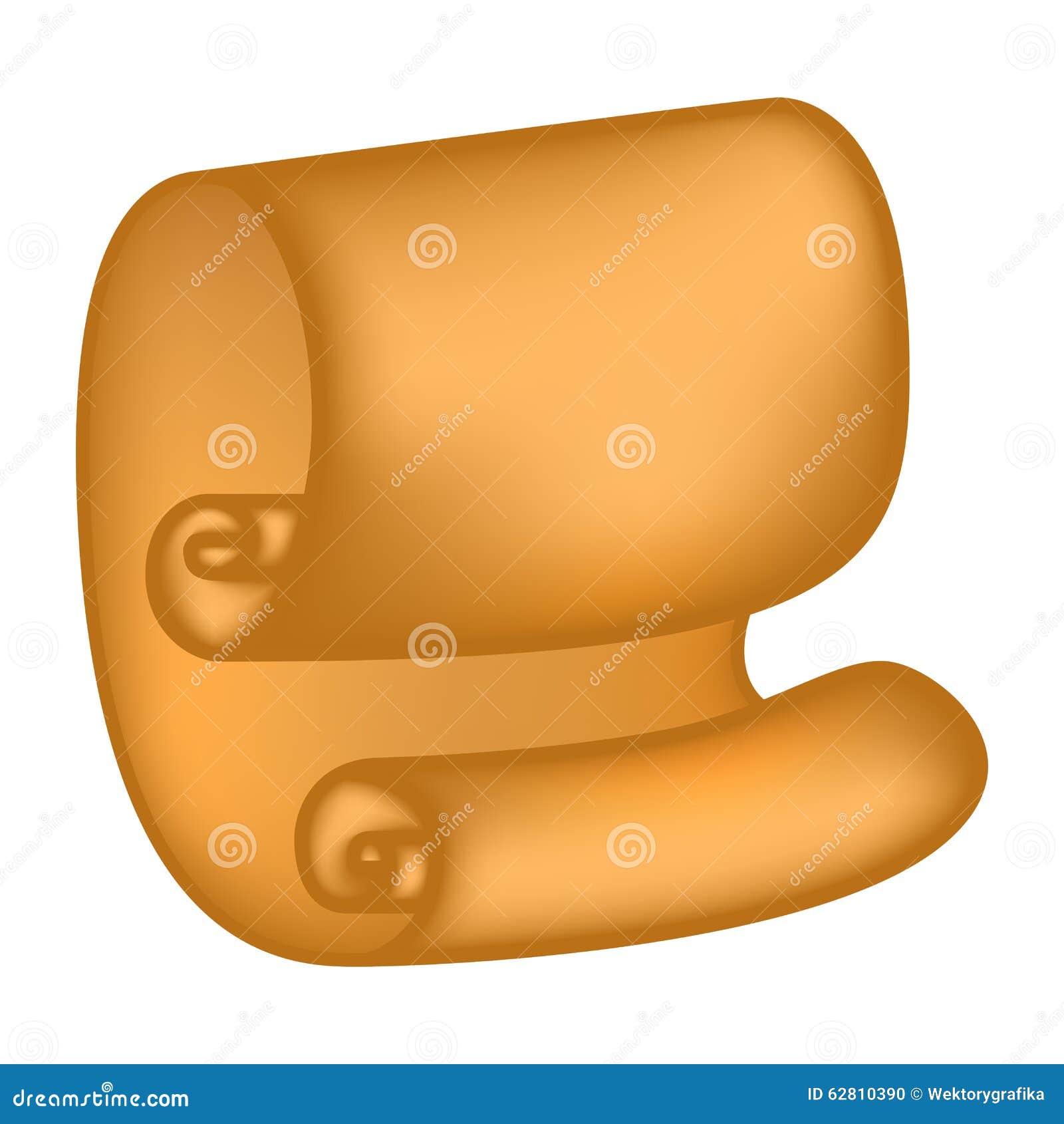 Paper Scroll Clipart Vector Isolated on White Background. Empty, Blank ...