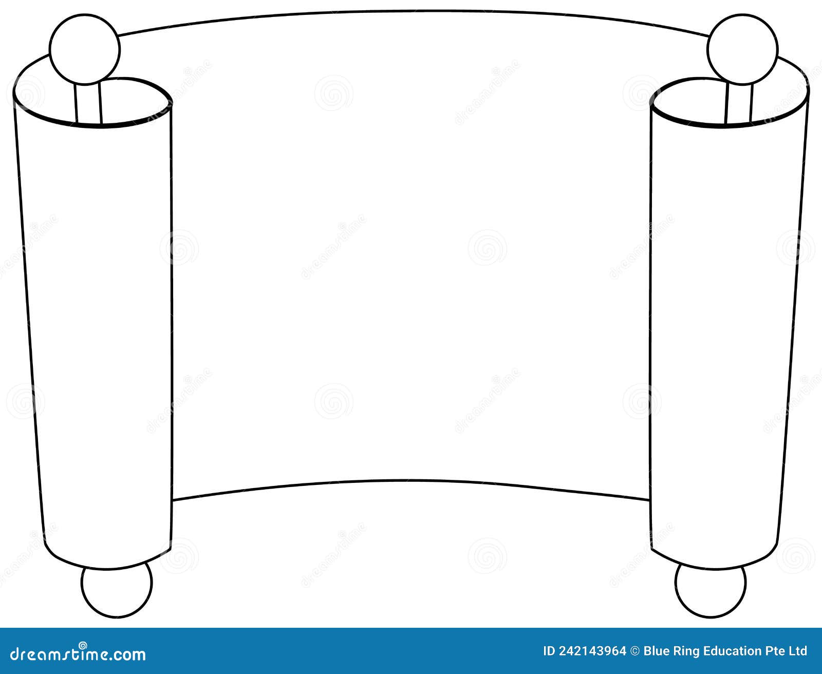 Paper Scroll Doodle Outline for Colouring Stock Vector - Illustration ...