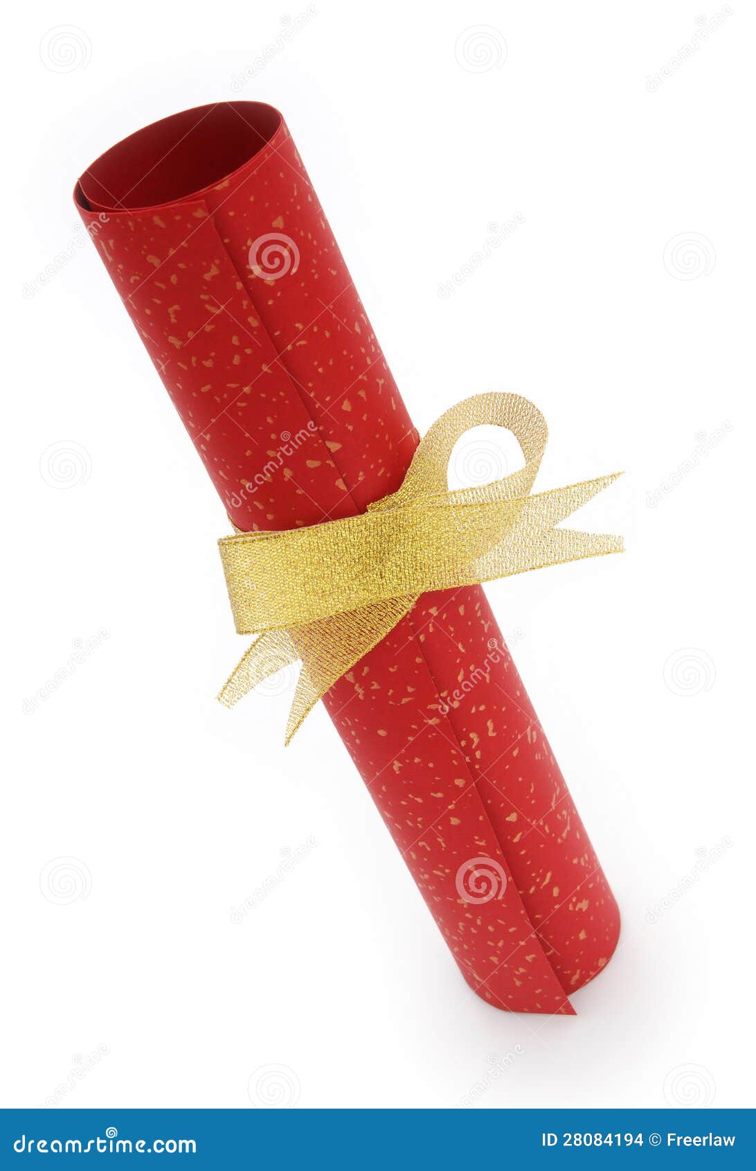 Paper scroll and gold bow stock photo. Image of certificate - 28084194