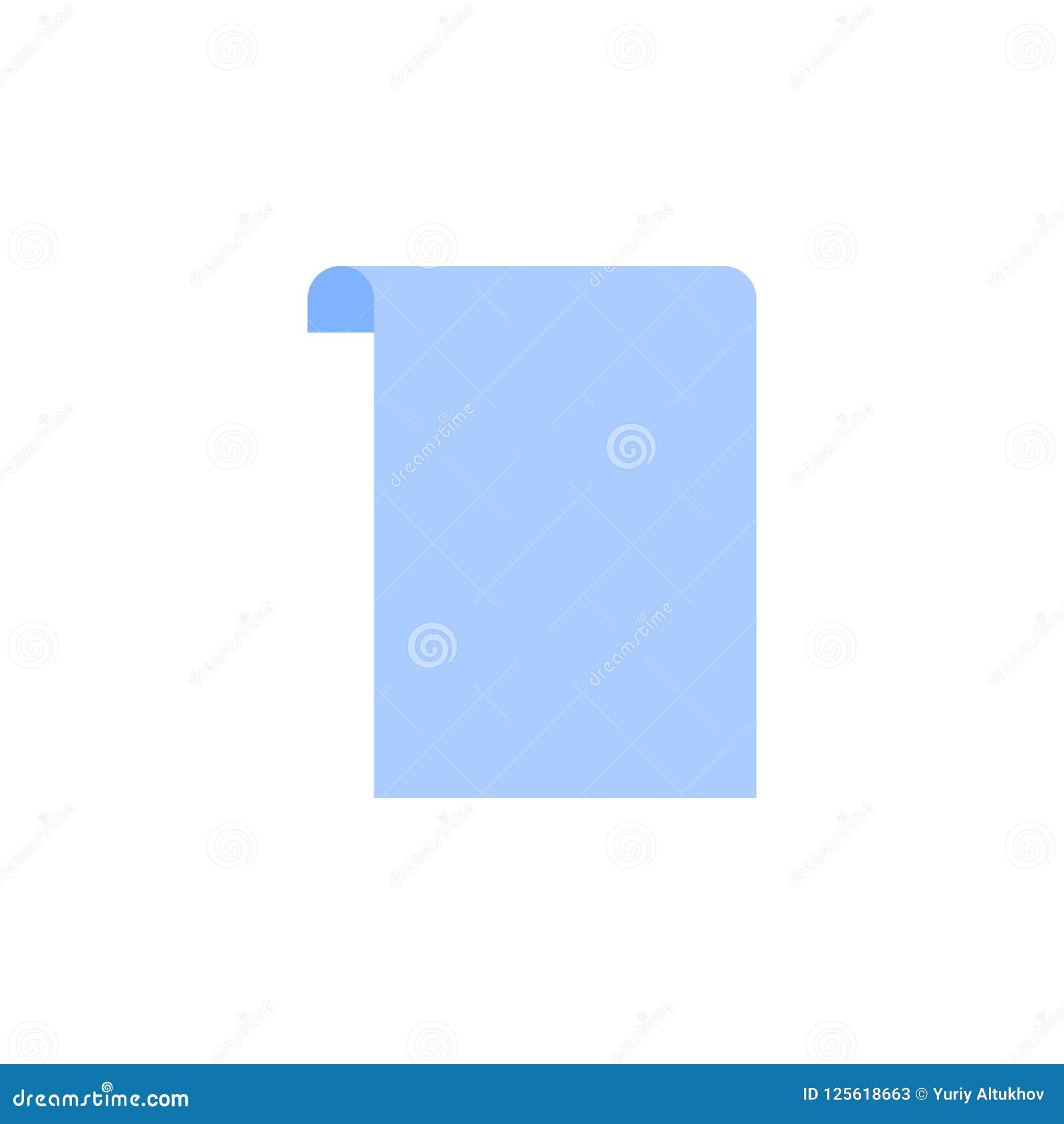 Paper Scroll Icon. Vector Illustration in Flat Minimalist Style Stock ...