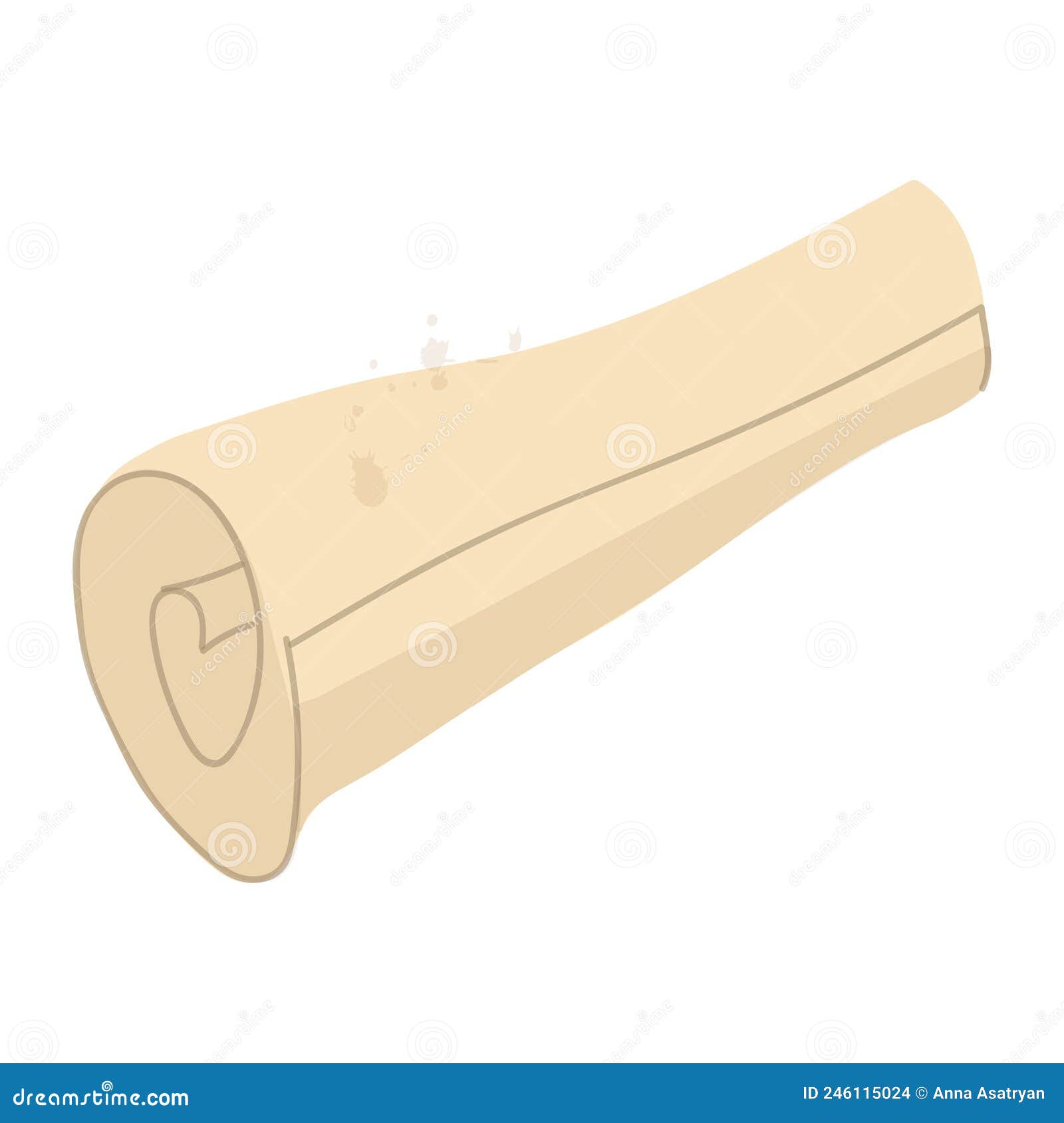 Paper Scroll Illustration Isolated on White Background Stock Vector ...