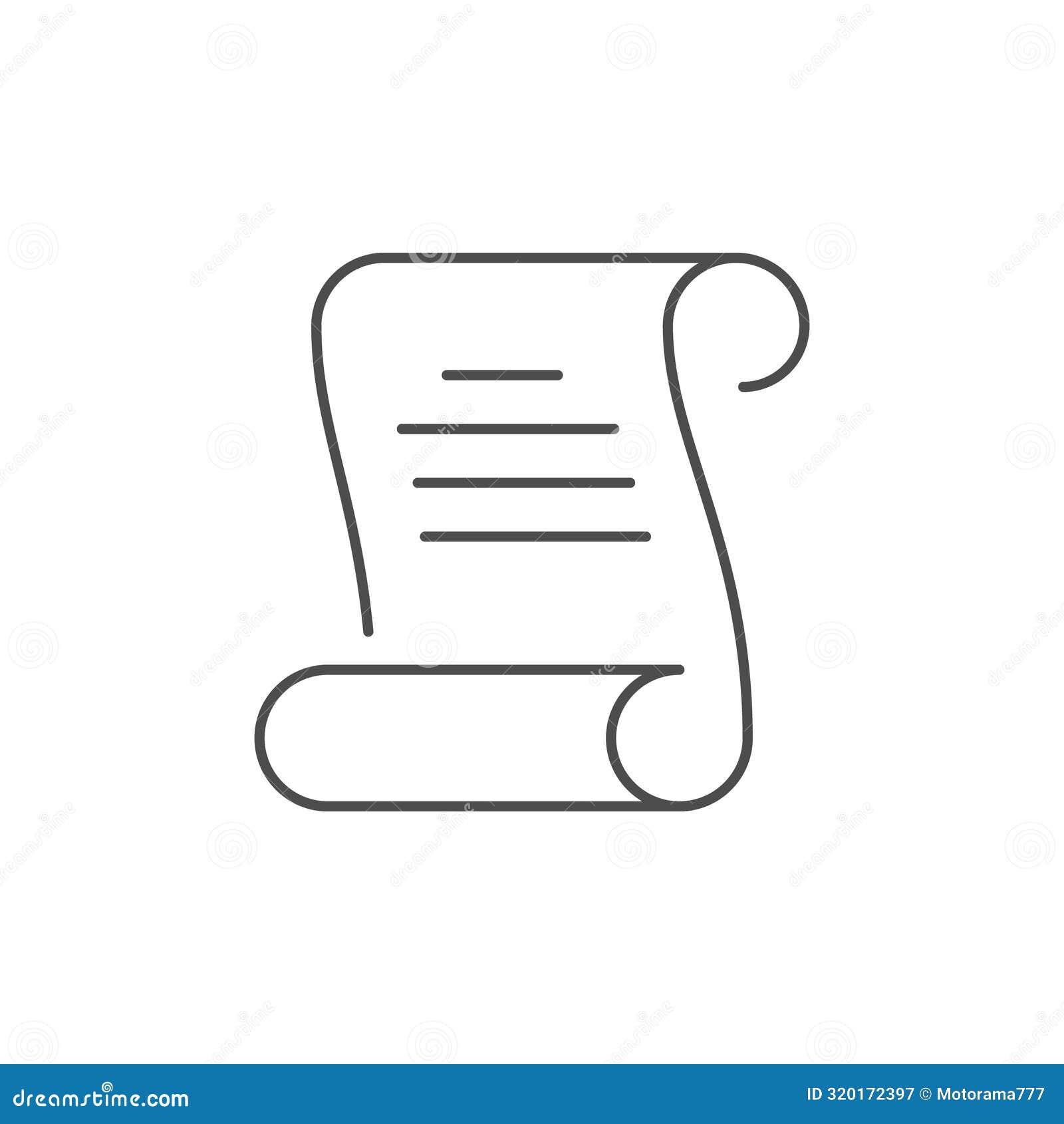 Paper Scroll Line Outline Icon Stock Vector - Illustration of ...
