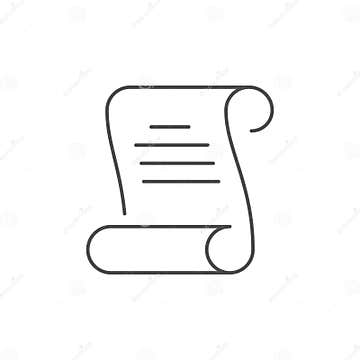 Paper Scroll Line Outline Icon Stock Vector - Illustration of ...