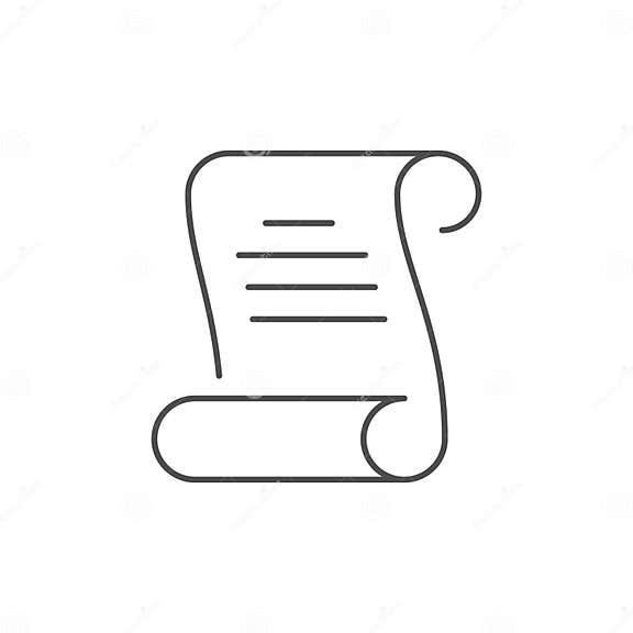 Paper Scroll Line Outline Icon Stock Vector - Illustration of ...