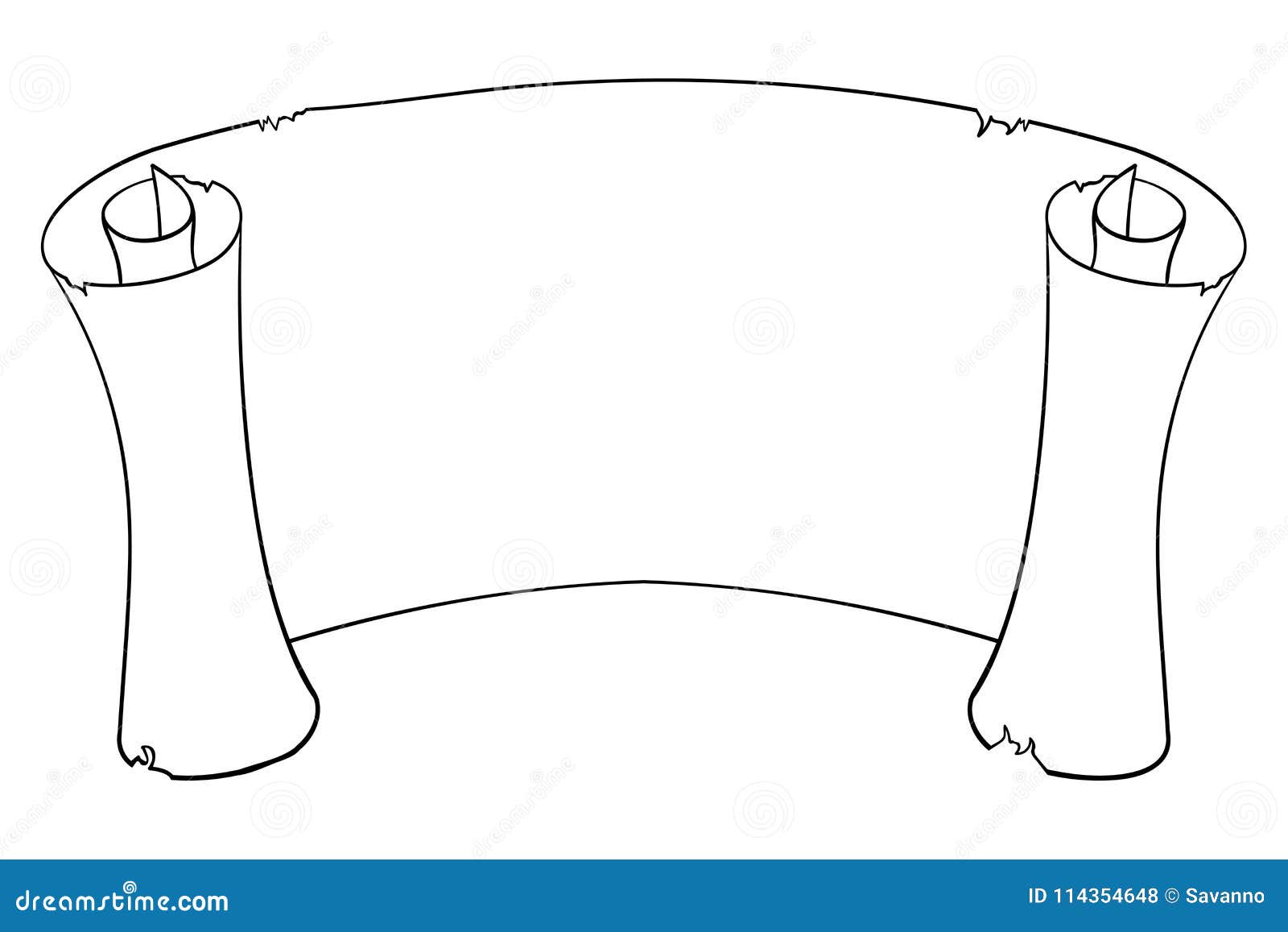 Paper Scroll. Outline Drawing Stock Vector - Illustration of vector ... Paper Scroll. Outline Drawing Stock Vector - Illustration of vector ...