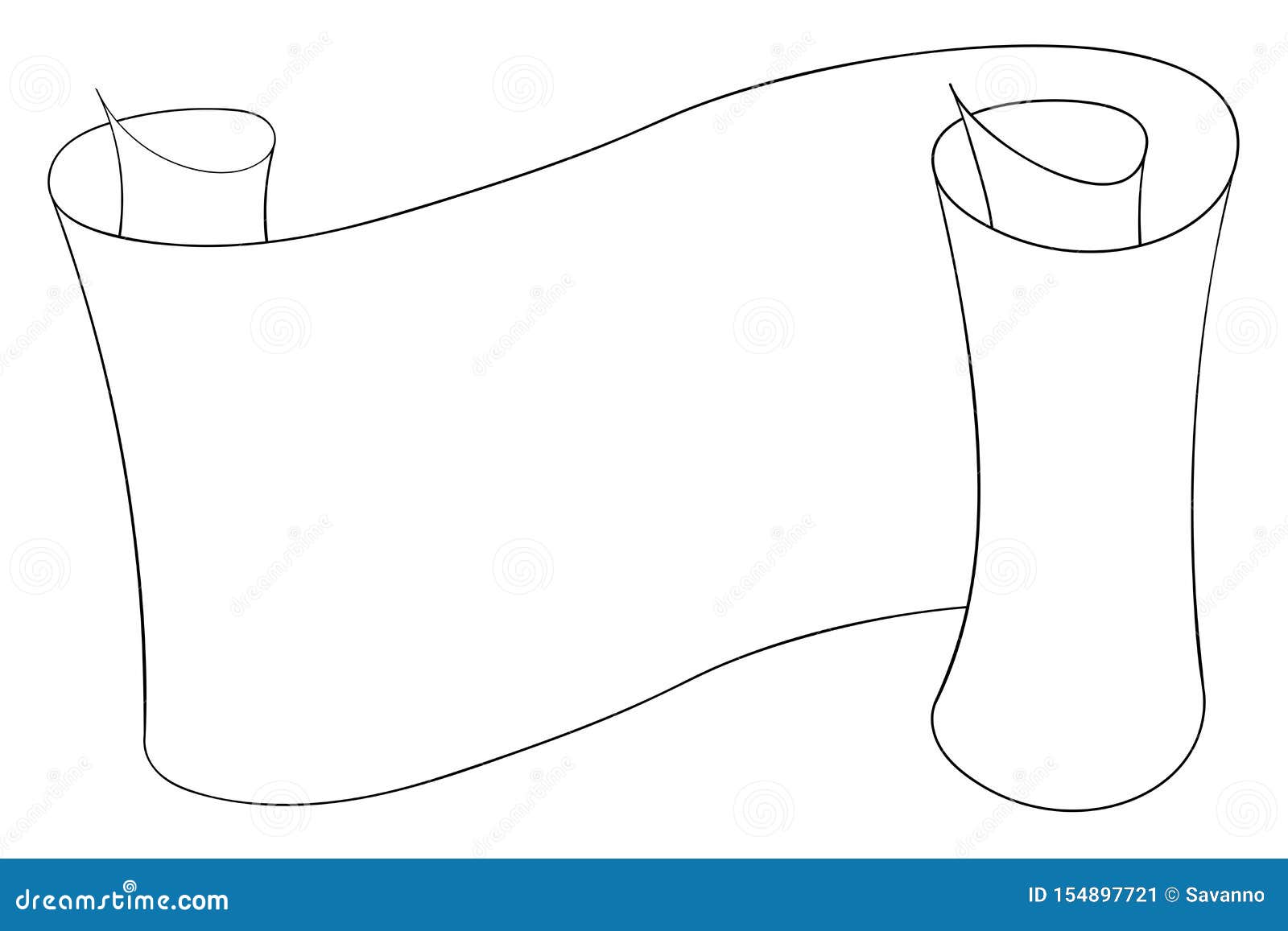 Paper scroll, outline icon stock vector. Illustration of vector - 154897721