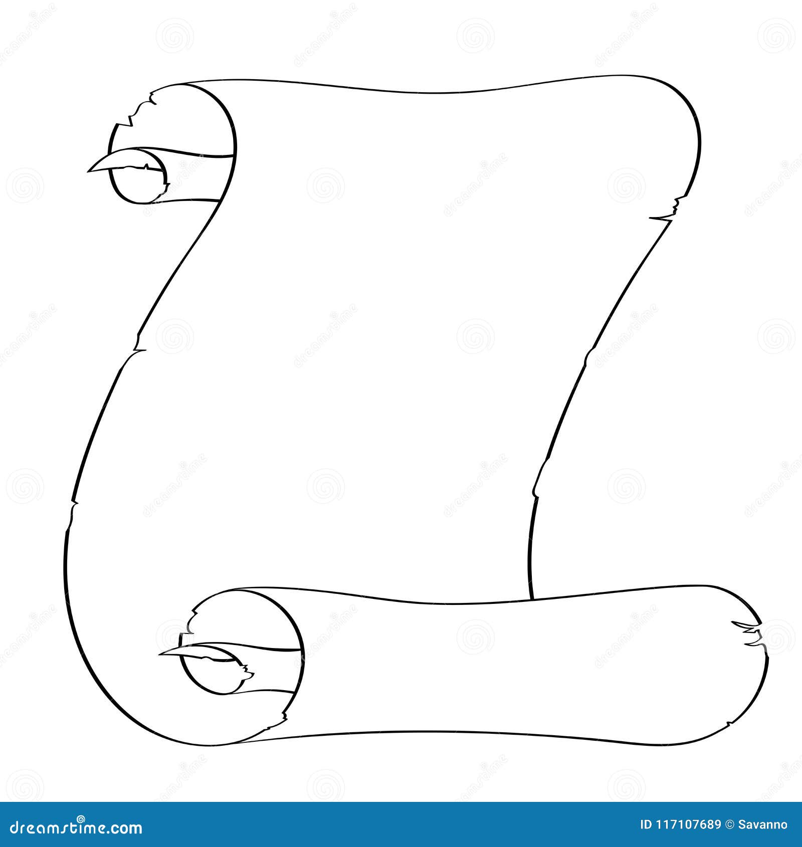 Paper Scroll. Outline Image Stock Vector - Illustration of scroll, sign ...