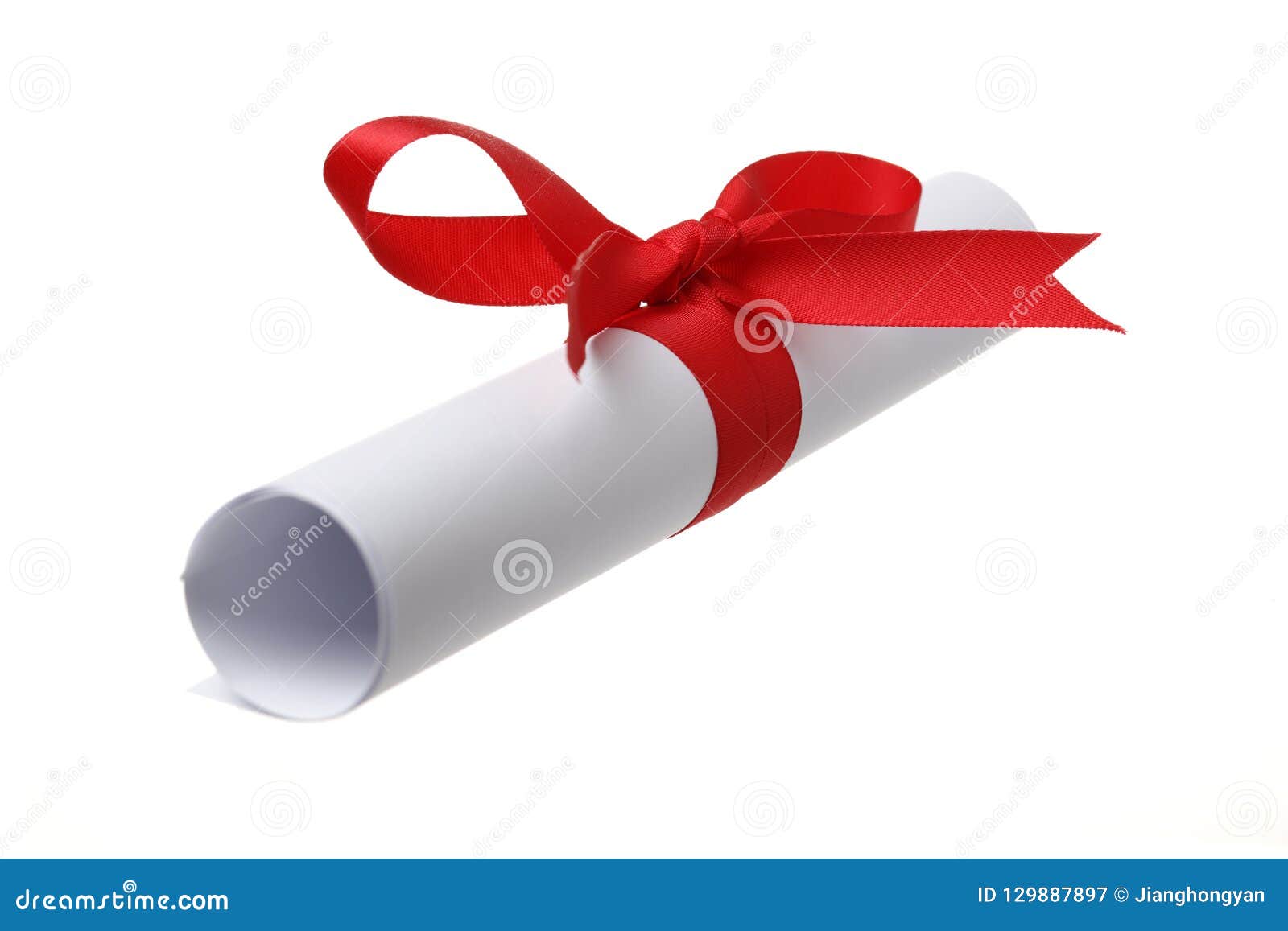 Paper scroll and red bow stock image. Image of card - 129887897
