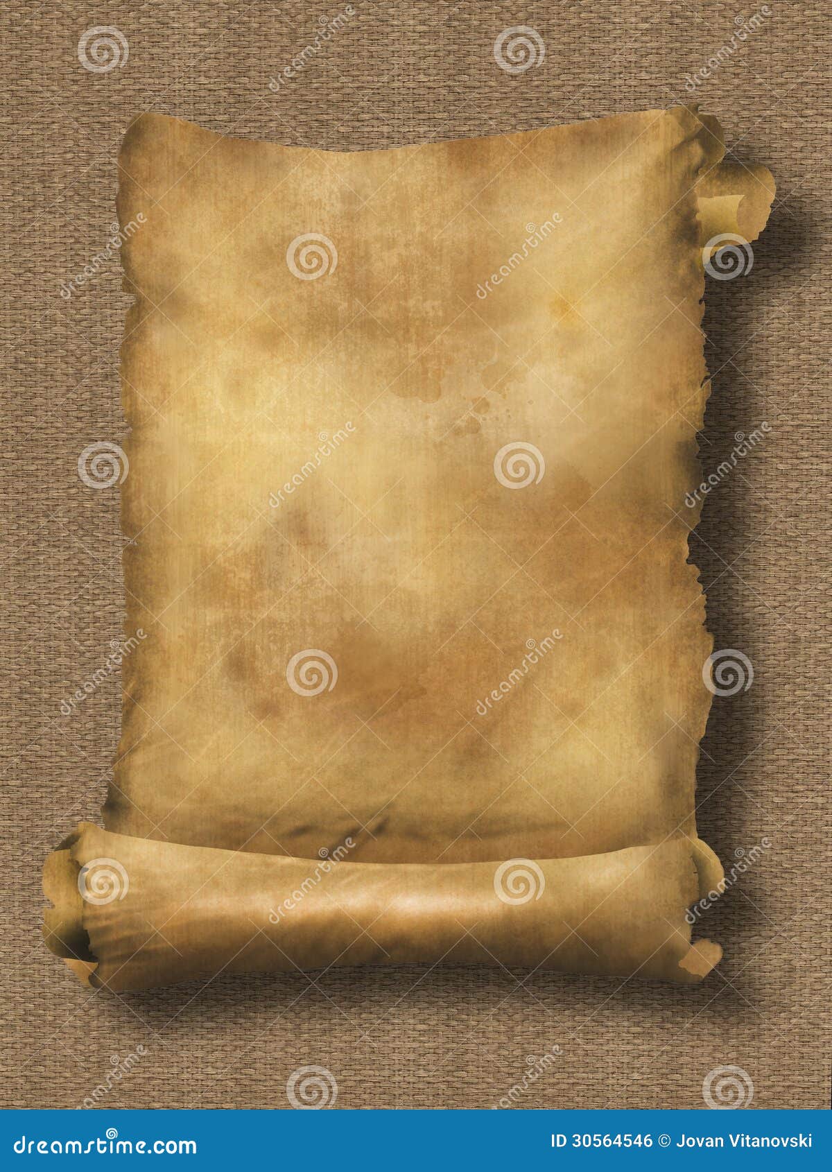 Paper scroll on texture stock illustration. Illustration of blank ...