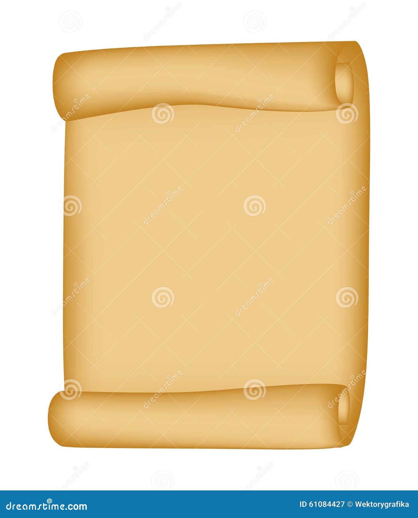 Paper Scroll On White Background. Empty Parchment Rolled Up Scroll, Old ...