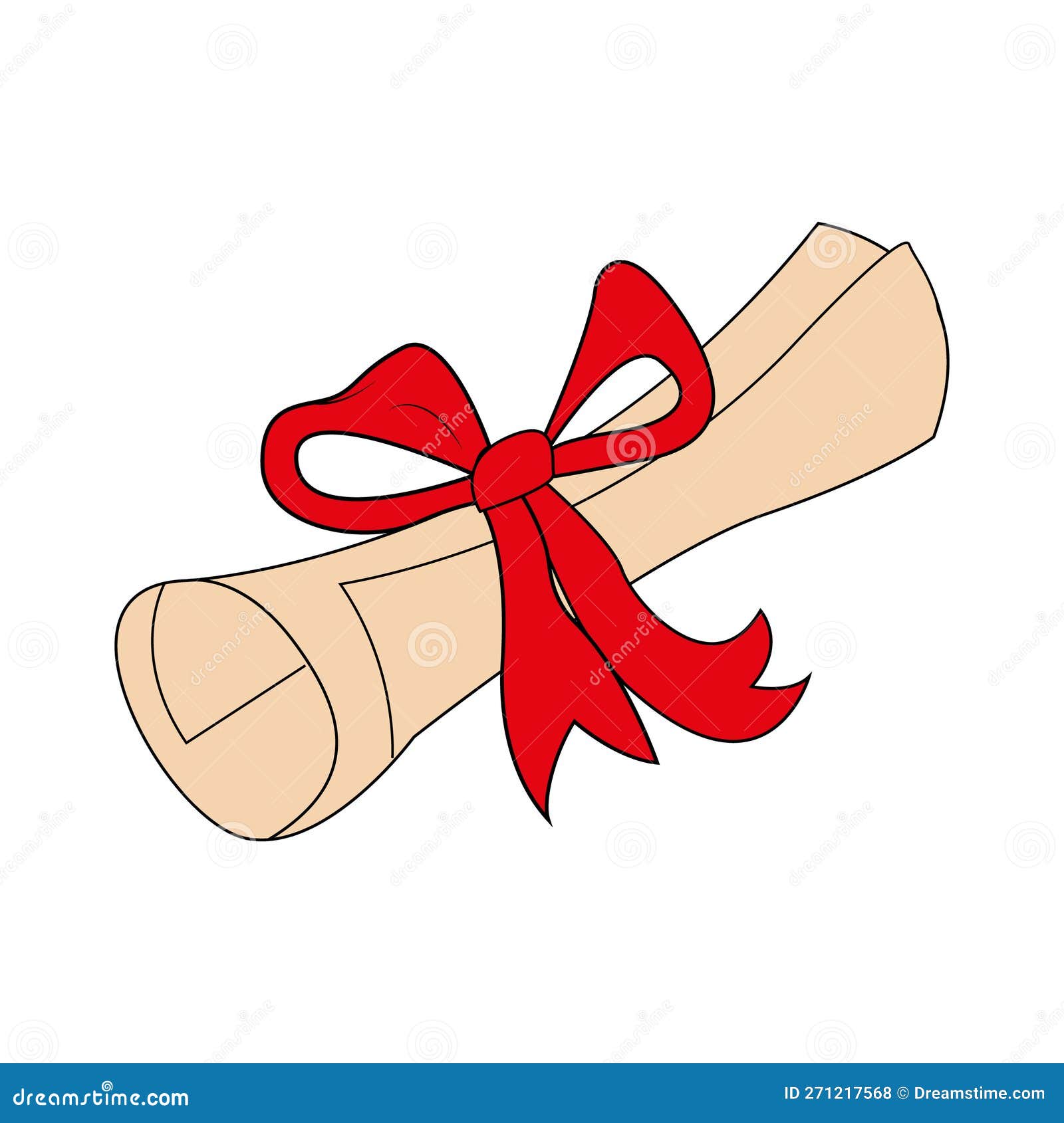 Diploma Twisted Into A Roll. Graduation. Scroll With A Ribbon. Vector ...