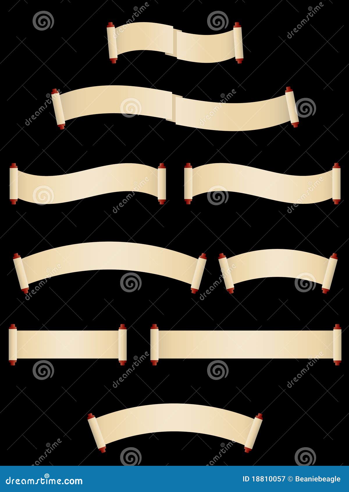 Paper Scrolls Icon Set, Document, Education Symbol. Old Outline ...
