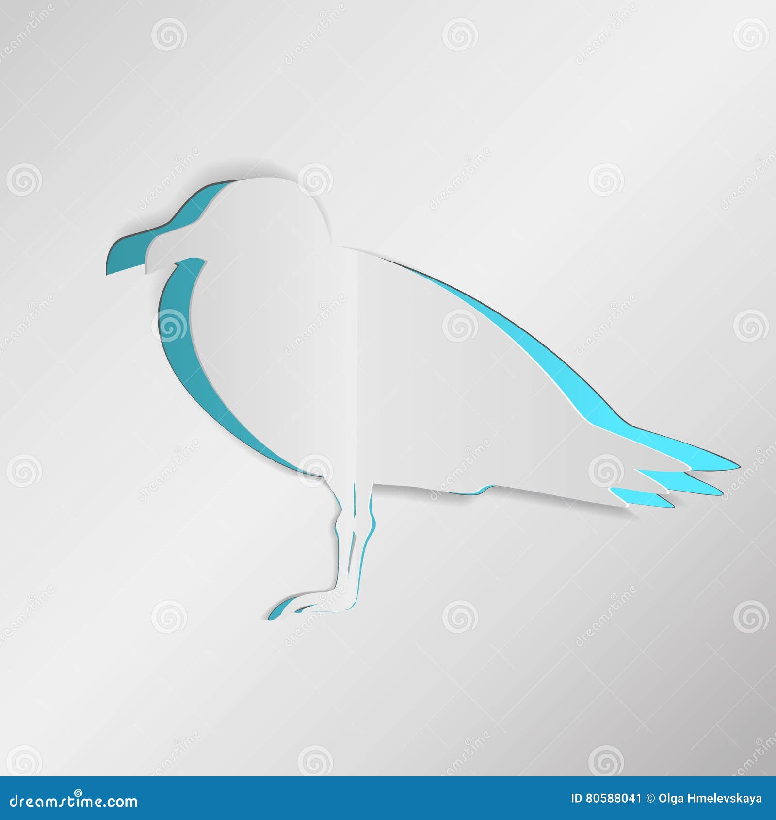 Paper Seagull Greeting Card Stock Vector - Illustration of decoration ...
