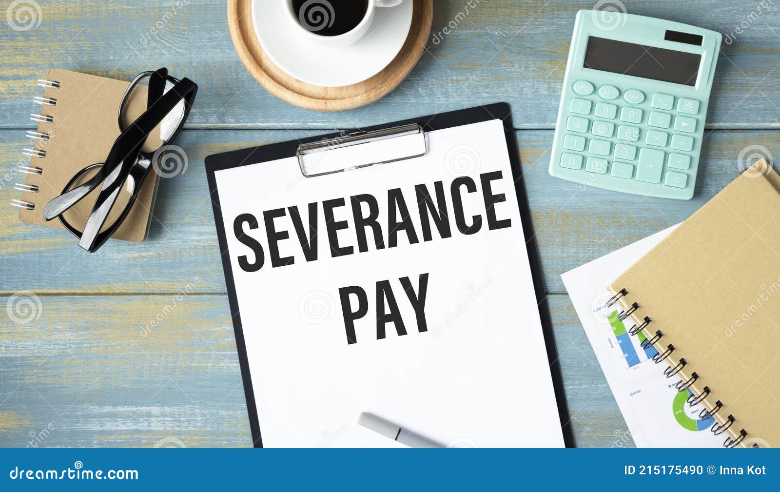 Paper with Severance Pay stock photo. Image of employment - 215175490