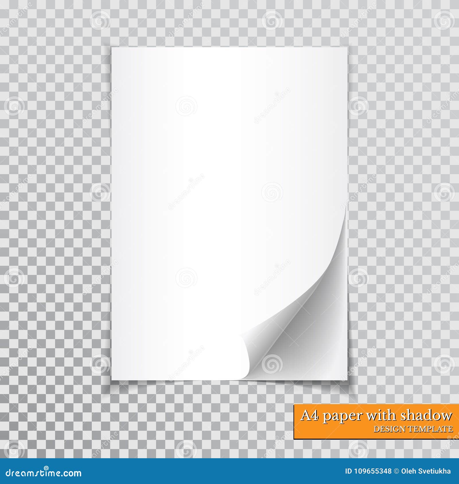 A4 Paper with Shadow Design Template, Vector Stock Vector ...