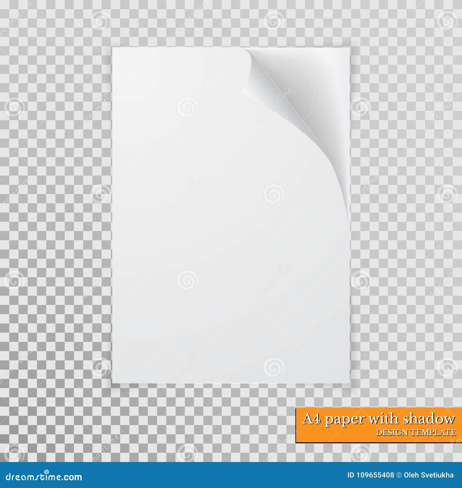 A4 Paper with Shadow Design Template, Vector Stock Vector ...