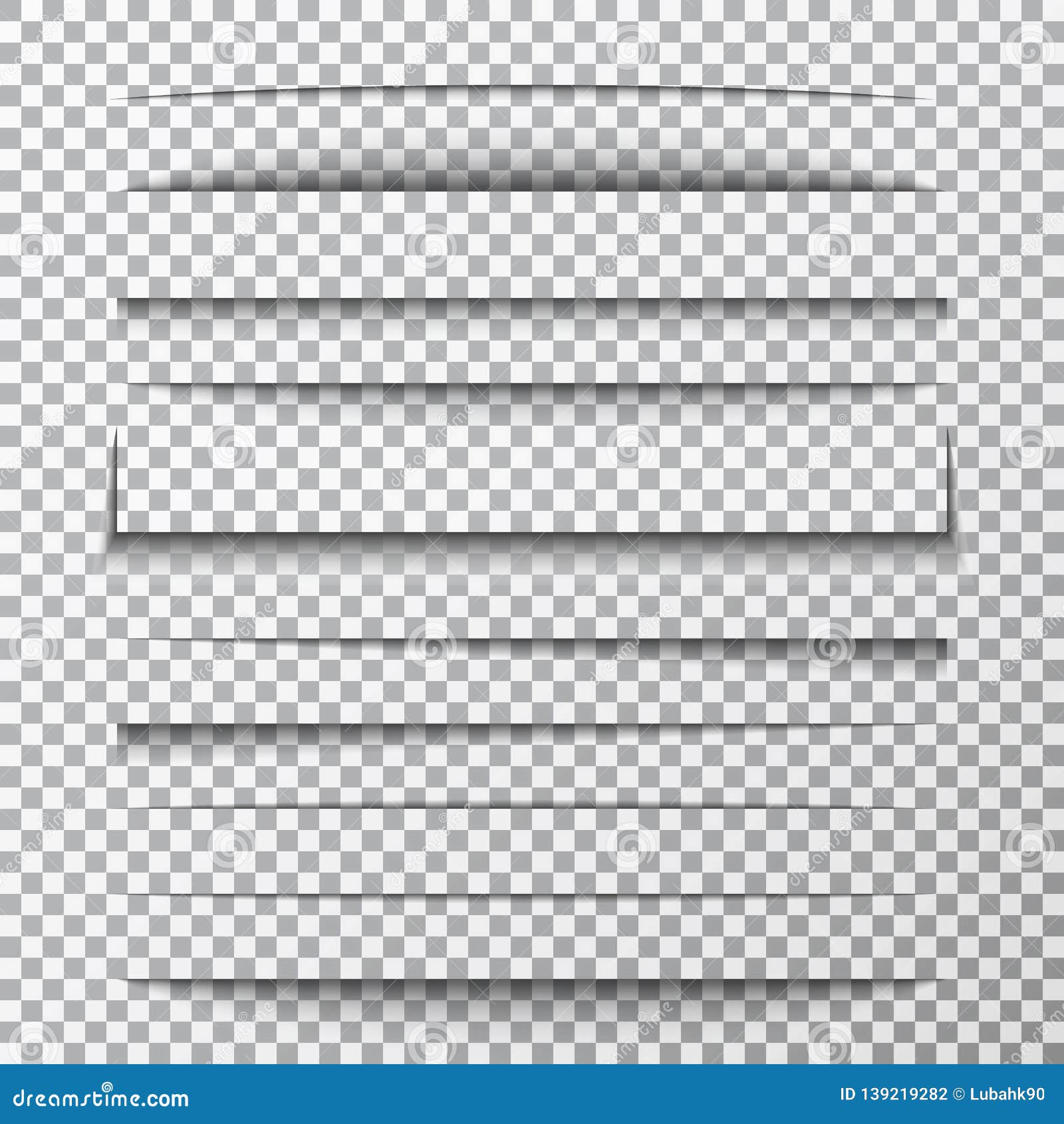 Paper Shadows Set On Transparent Background. Page Divider With Shadows ...