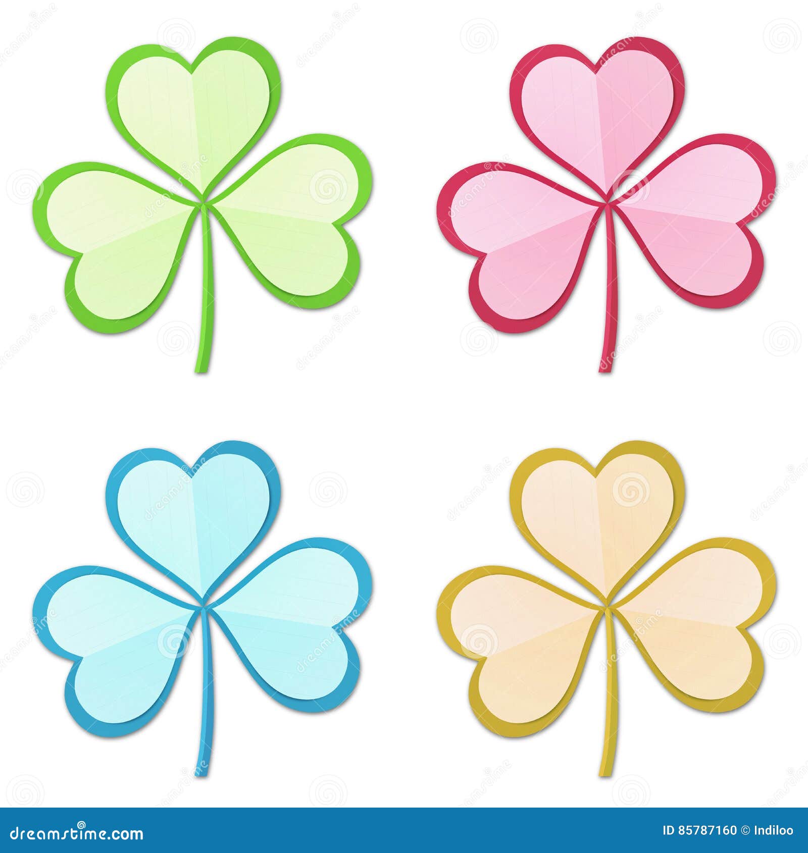Paper Shamrocks Stock Illustration Illustration Of Leaf 85787160