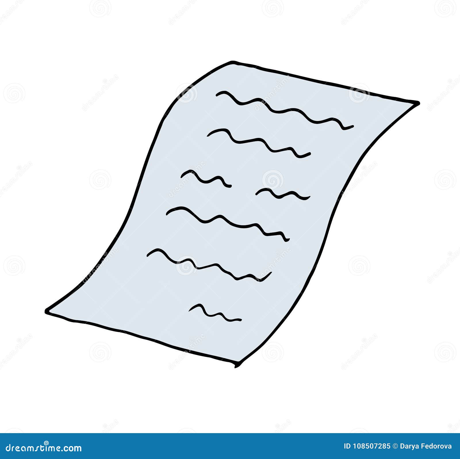 Paper with Sheet Bent Object Design. Doodle Hand Drawn Cartoon ...