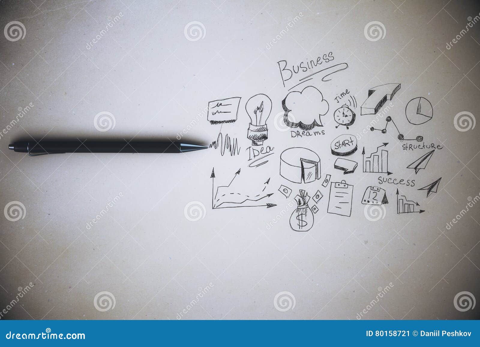 Paper Sheet with Business Scribble Stock Image - Image of memo ...