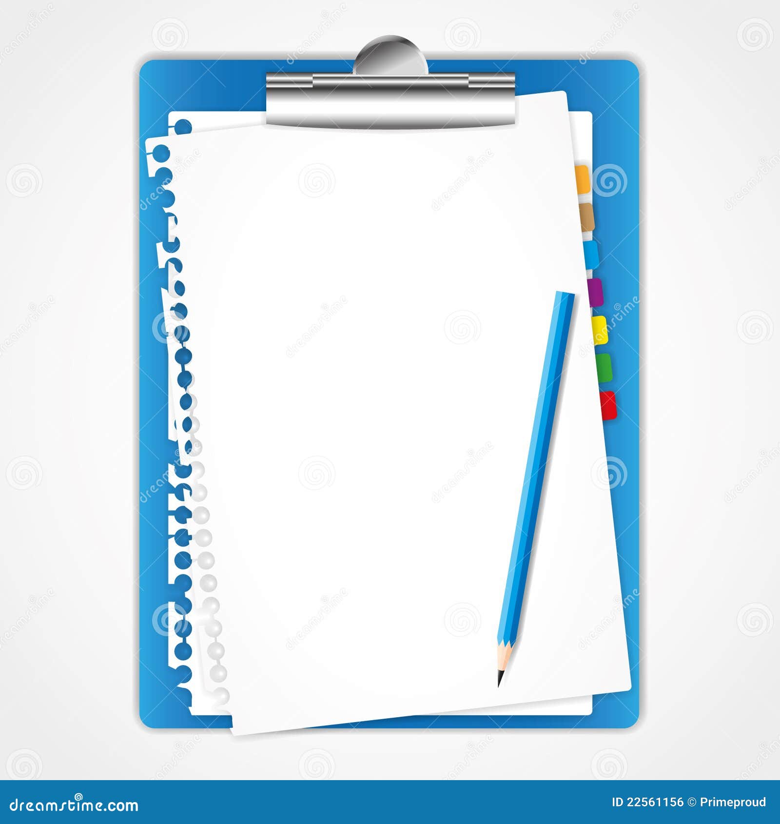 Paper sheet on clip board. stock vector. Illustration of notebook ...