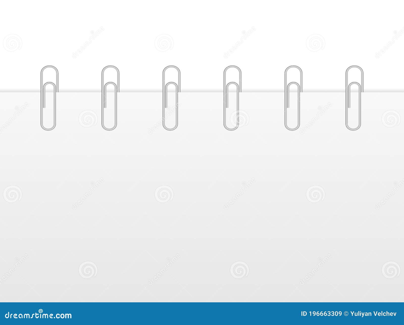 Paper sheet and paper clip stock vector. Illustration of vector - 196663309