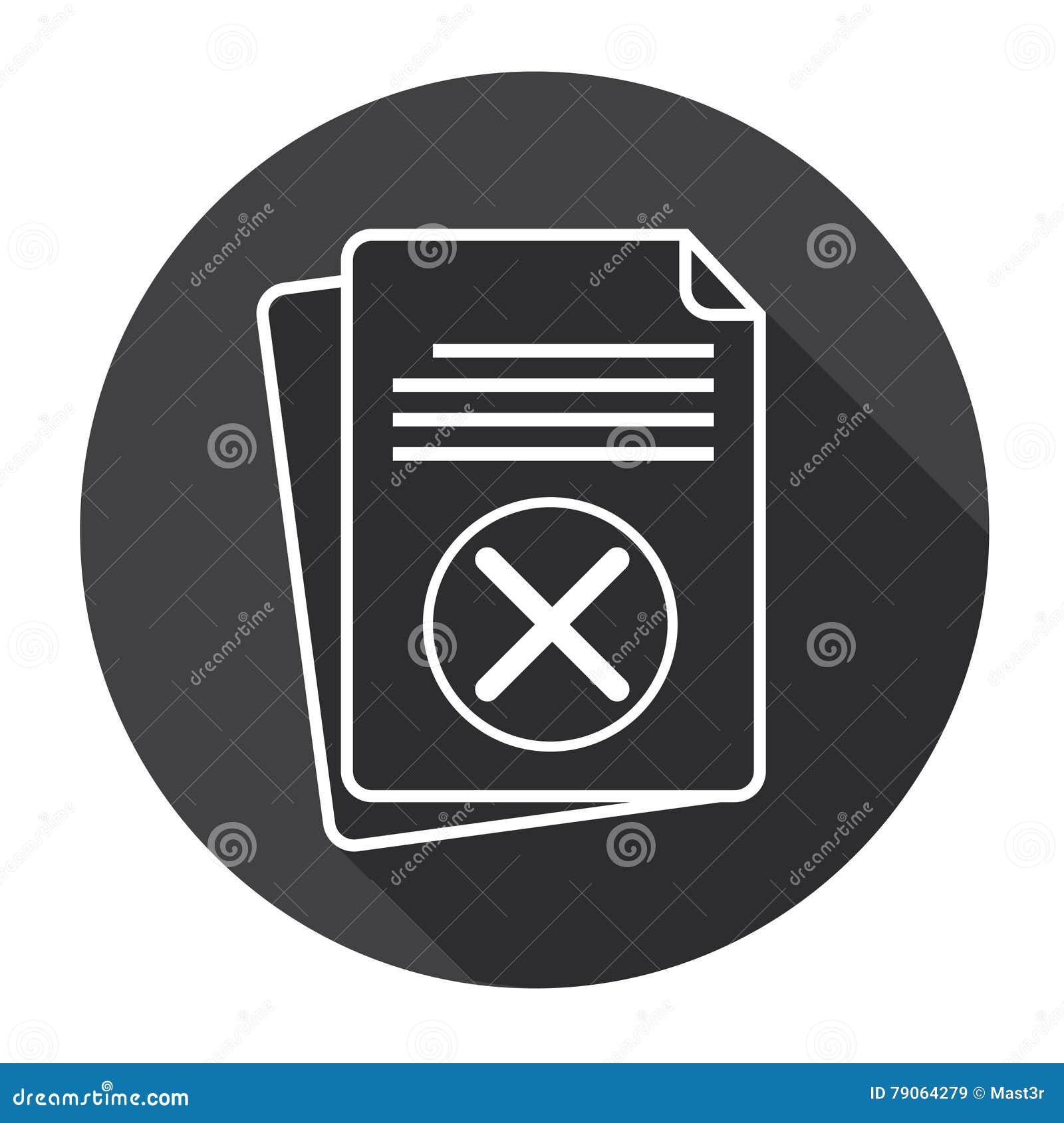 Paper Sheet Cross Document Contract Web Icon Stock Vector ...