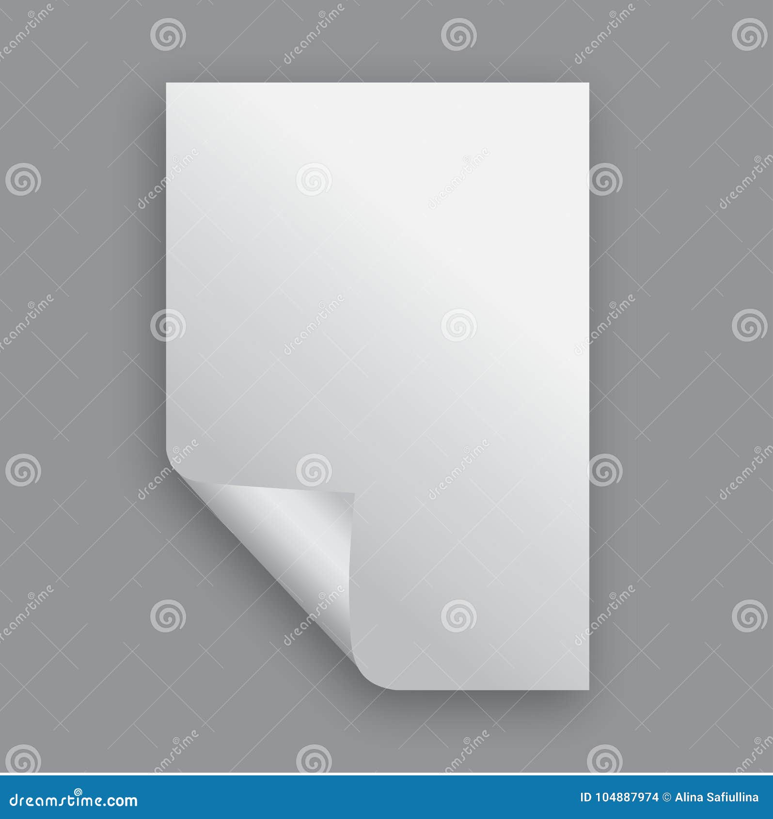 Paper Sheet with Curl on the Dark Background Stock Vector ...