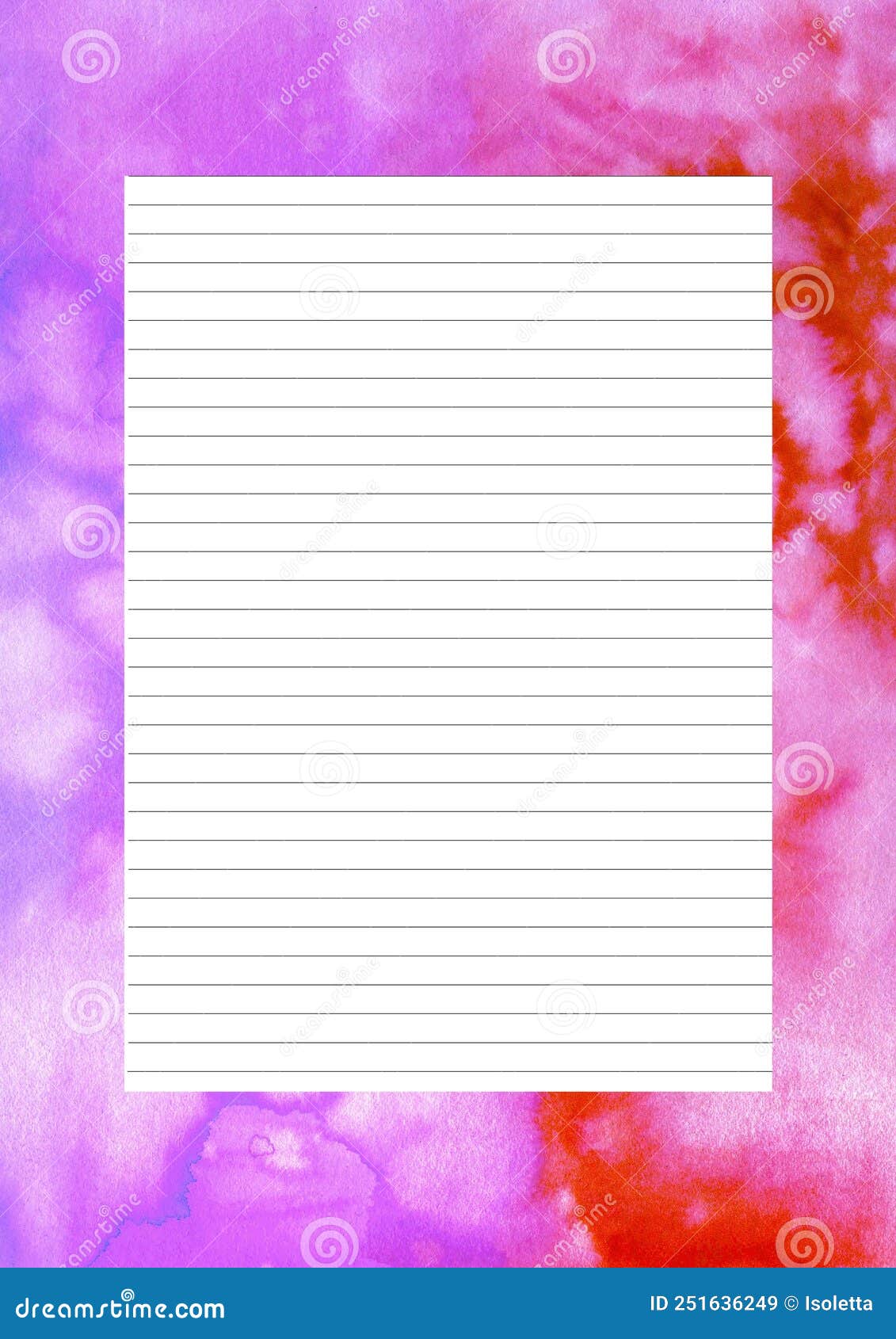 Writing Paper Design. Copy Space. Colorful Graphic Elements. Stock ...