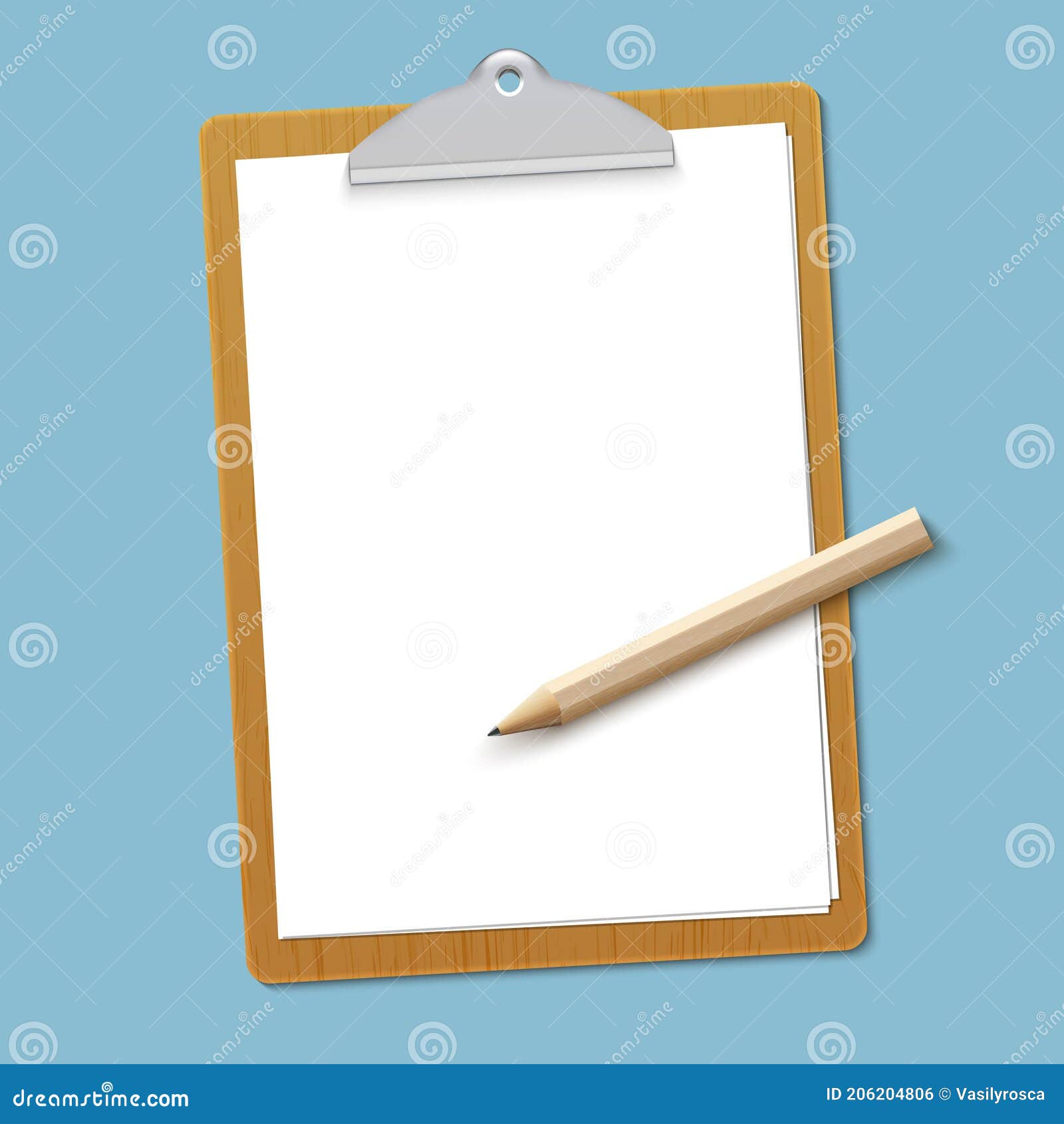 Paper Sheet Document Note Holder. Empty Vector Page Isolated A4 ...