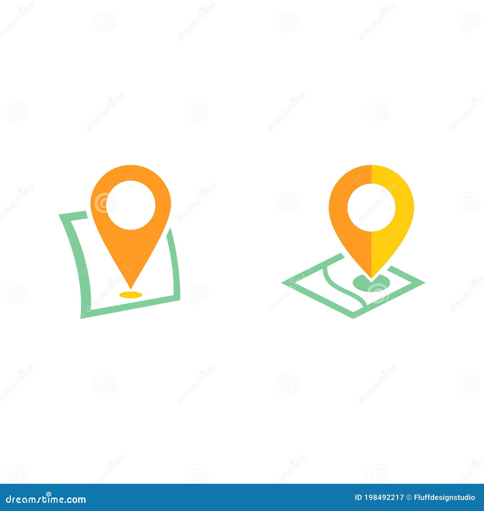 A Paper Sheet Map Logo and a Pin Stock Vector - Illustration of design ...