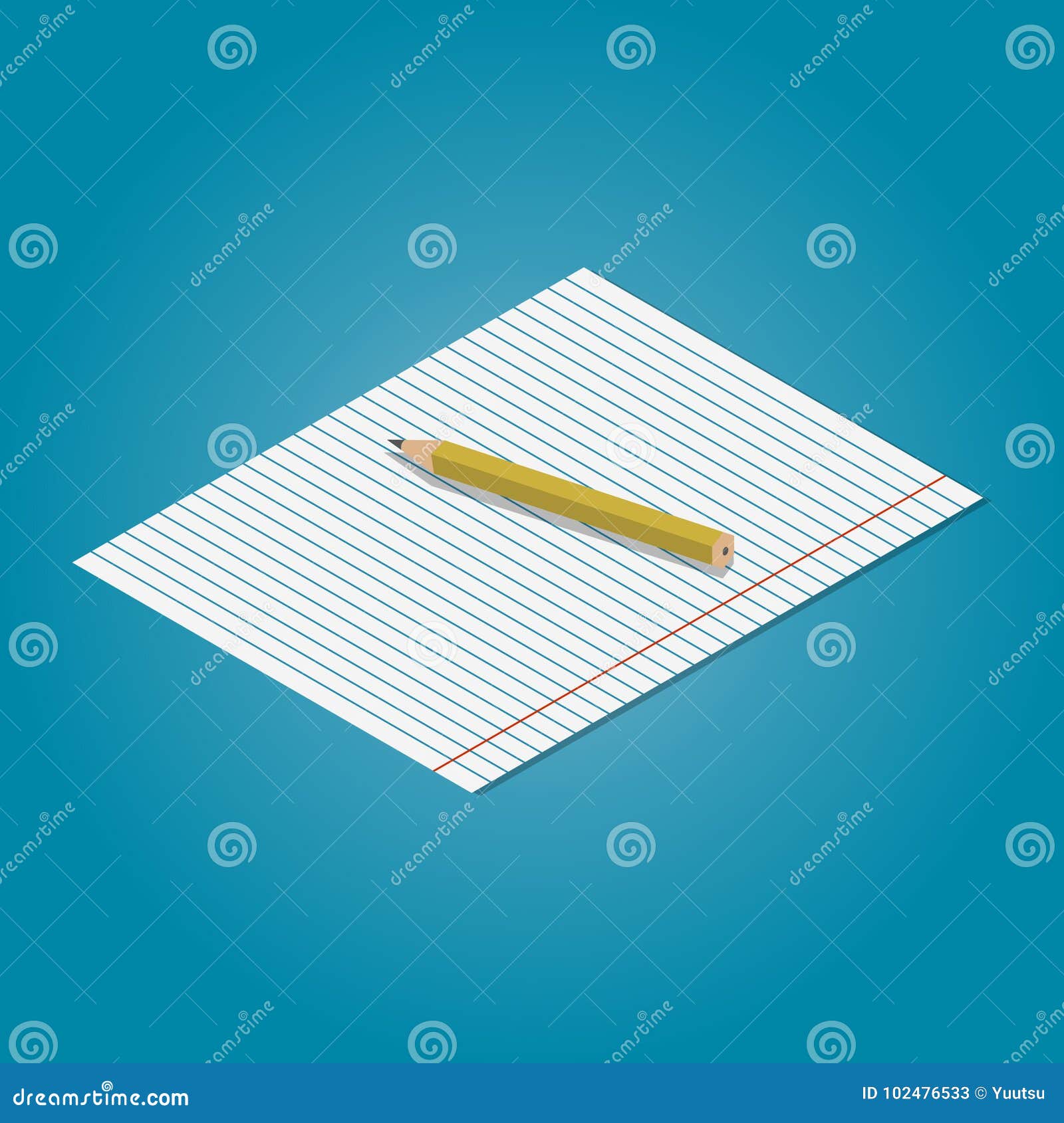 Paper sheet and pencil stock vector. Illustration of paper - 102476533