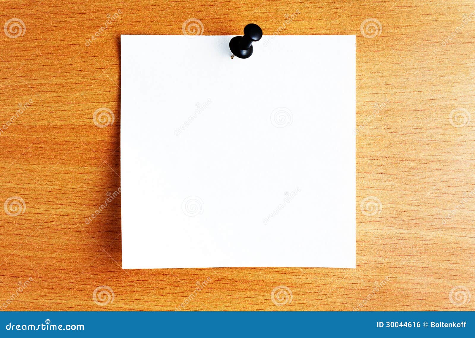 Paper sheet with pin stock photo. Image of wall, thumbtack - 30044616