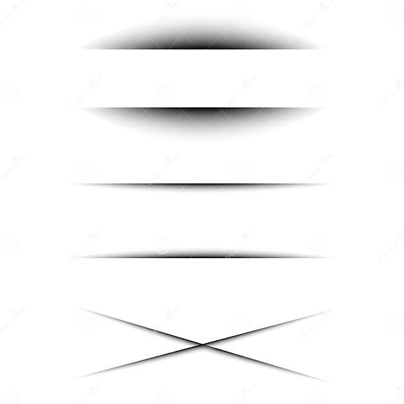 Paper Sheet Shadow Effect. Vector Transparent Realistic Shadows Set ...
