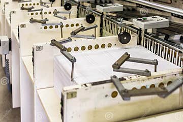 Paper Sheet Sorting Machine in a Printing Press Stock Image - Image of ...