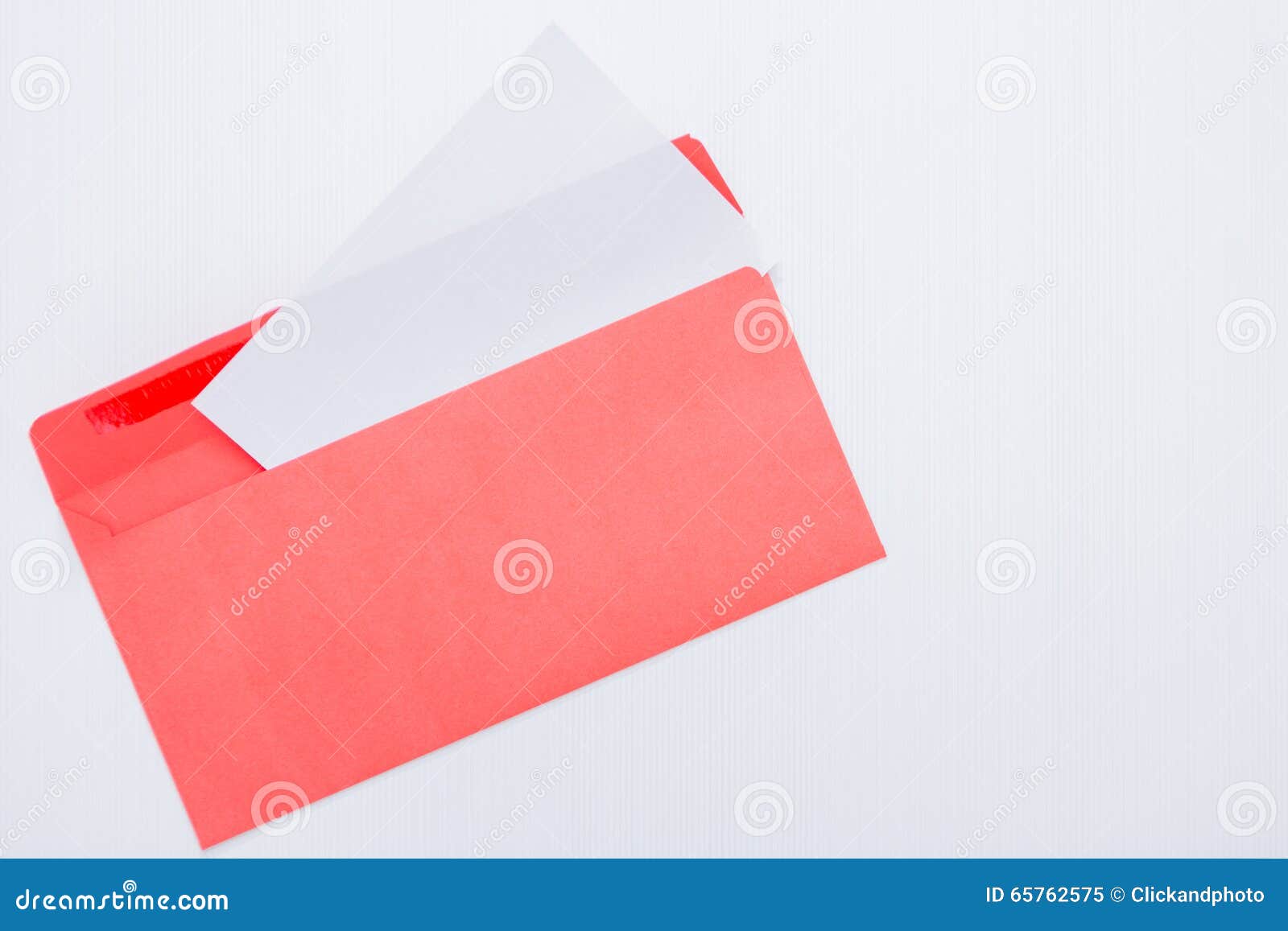 Paper Sheet Sticking Out of Red Envelope Stock Image - Image of opened ...