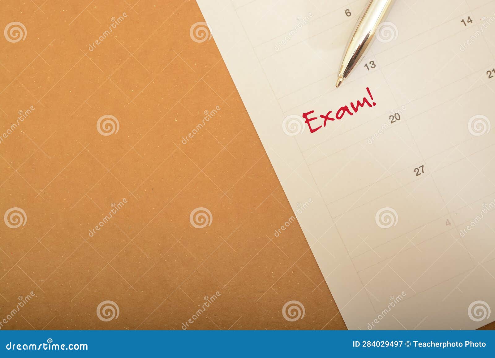 The Paper Sheet Timetable Shows the Schedule for Examination Dates ...