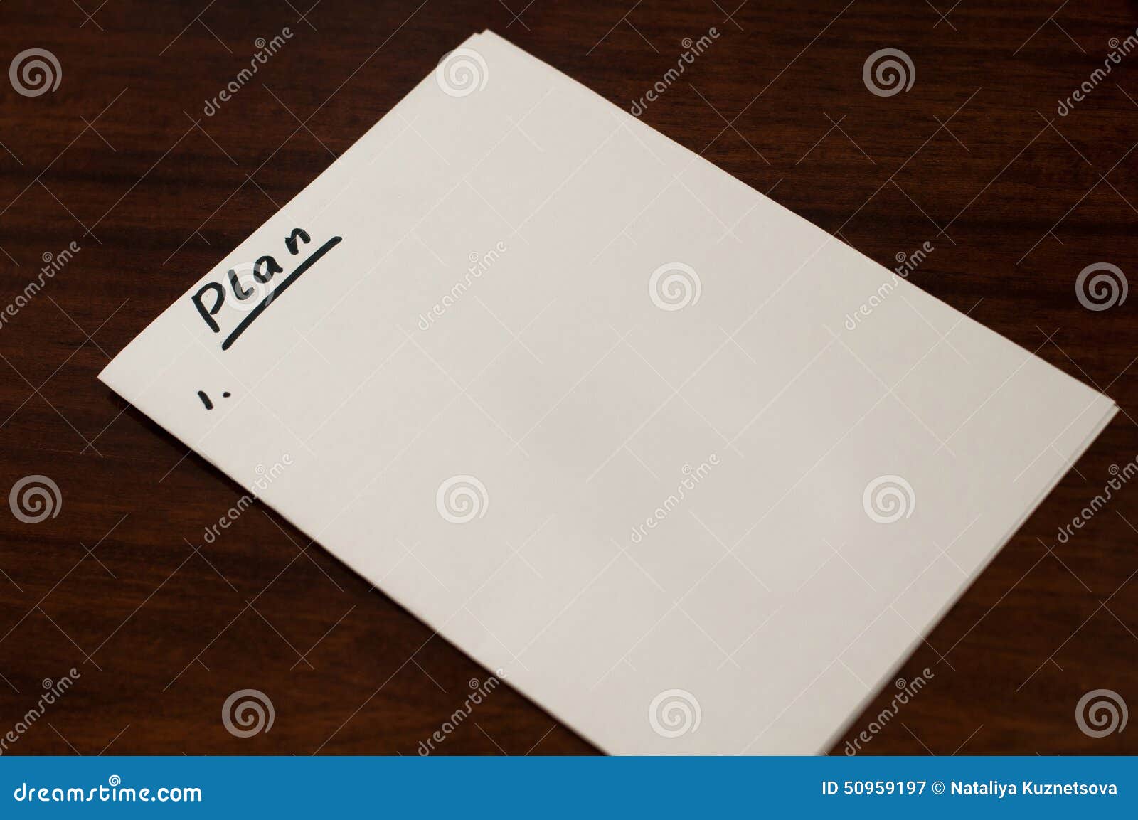 Paper sheet with word plan stock image. Image of business - 50959197
