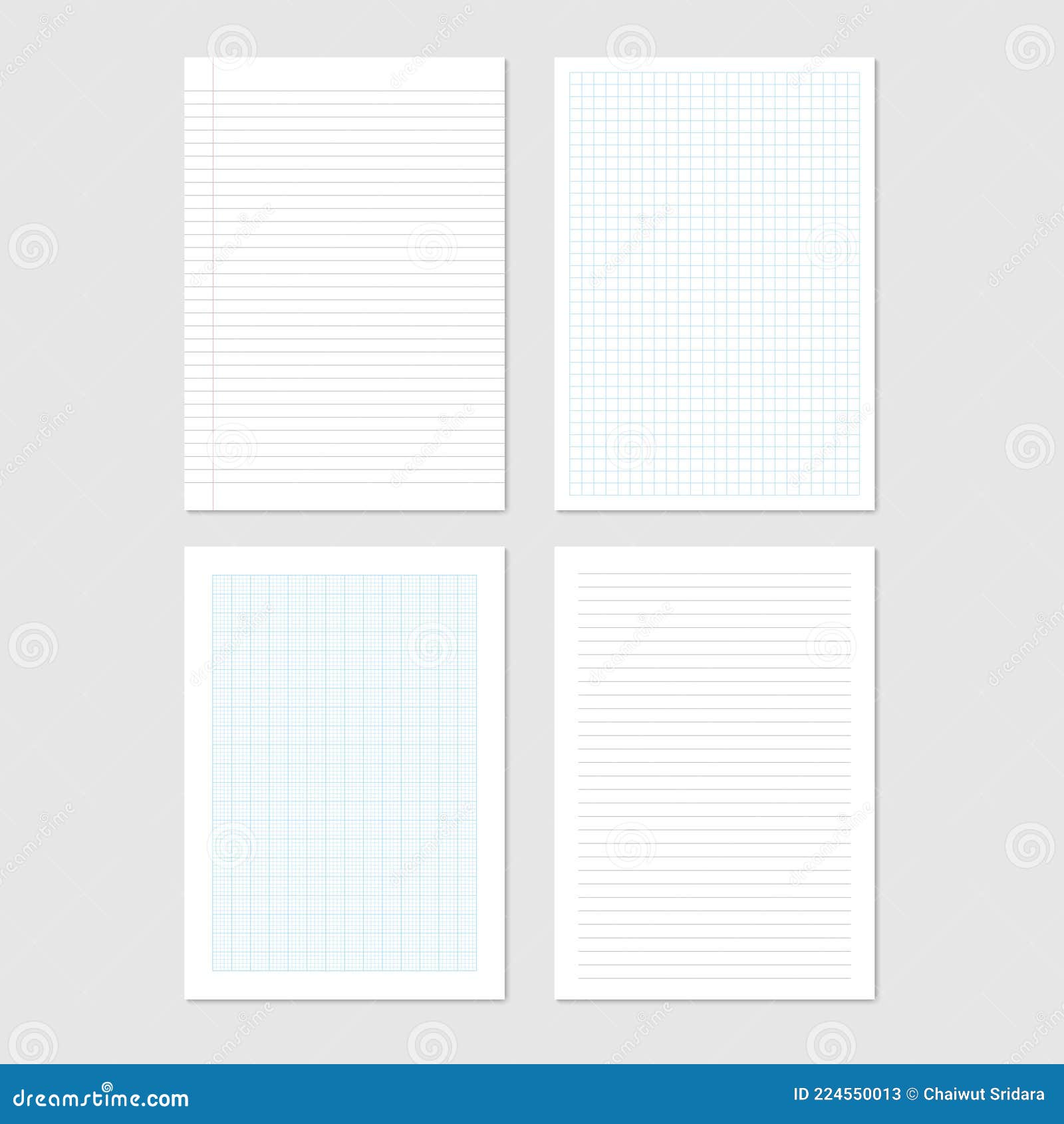 Paper Sheets Collection of A4 Format, Vector Stock Vector ...
