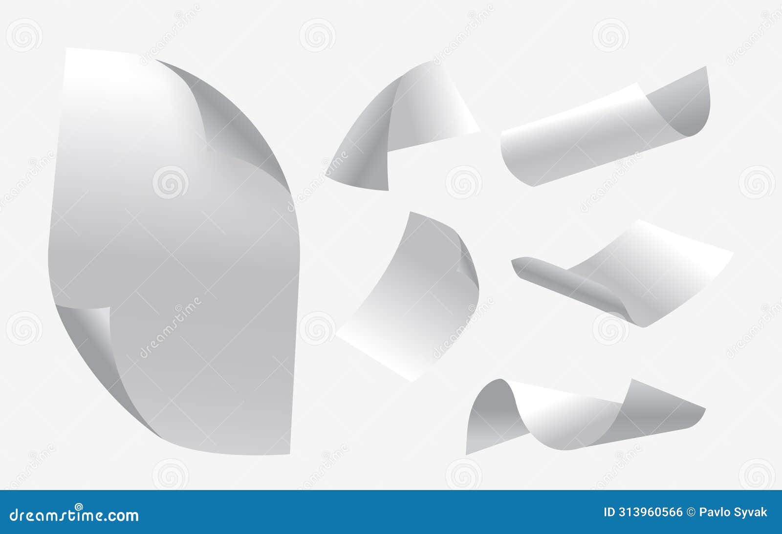 Paper Sheets Descend with a Flutter, Their Edges Sharp and Corners ...