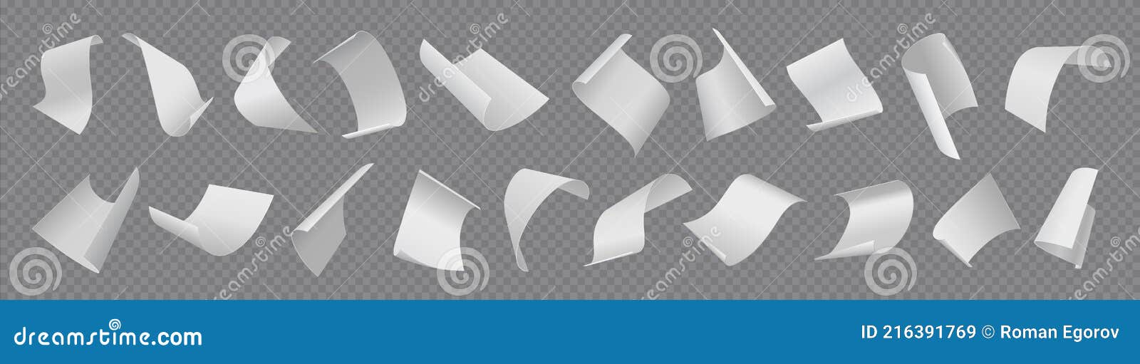 Paper Sheets. Flying Blank Document Pages. Realistic Falling Notes Set ...