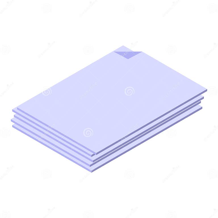 Paper Sheets Icon, Isometric Style Stock Vector - Illustration of ...