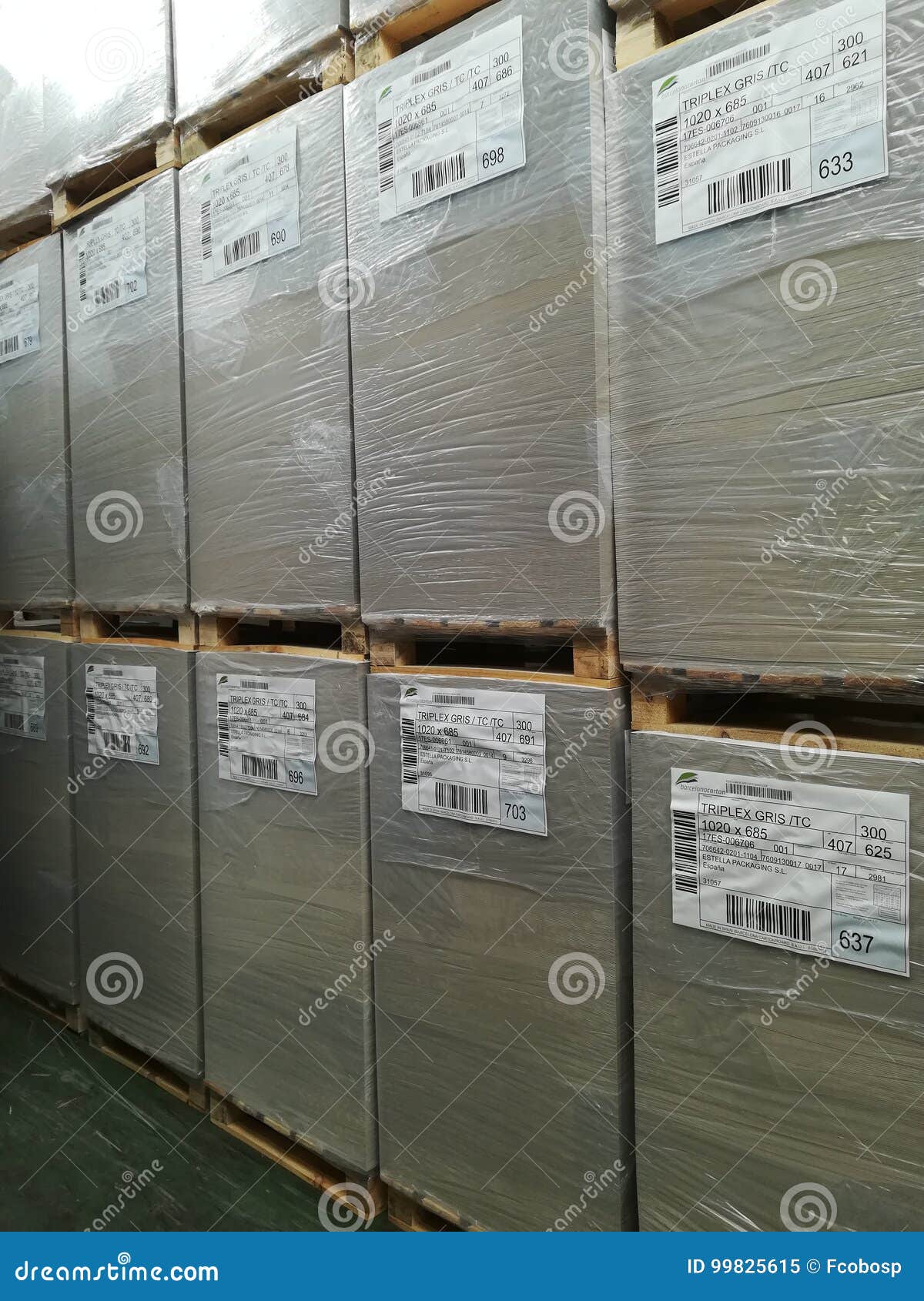 Paper Sheets Palletized at the Warehouse Editorial Image - Image of ...