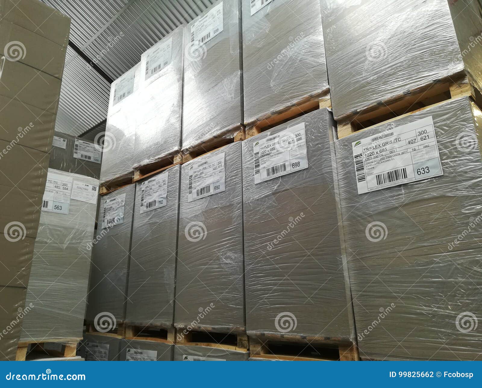 Paper Sheets Palletized at the Warehouse Editorial Photography - Image ...