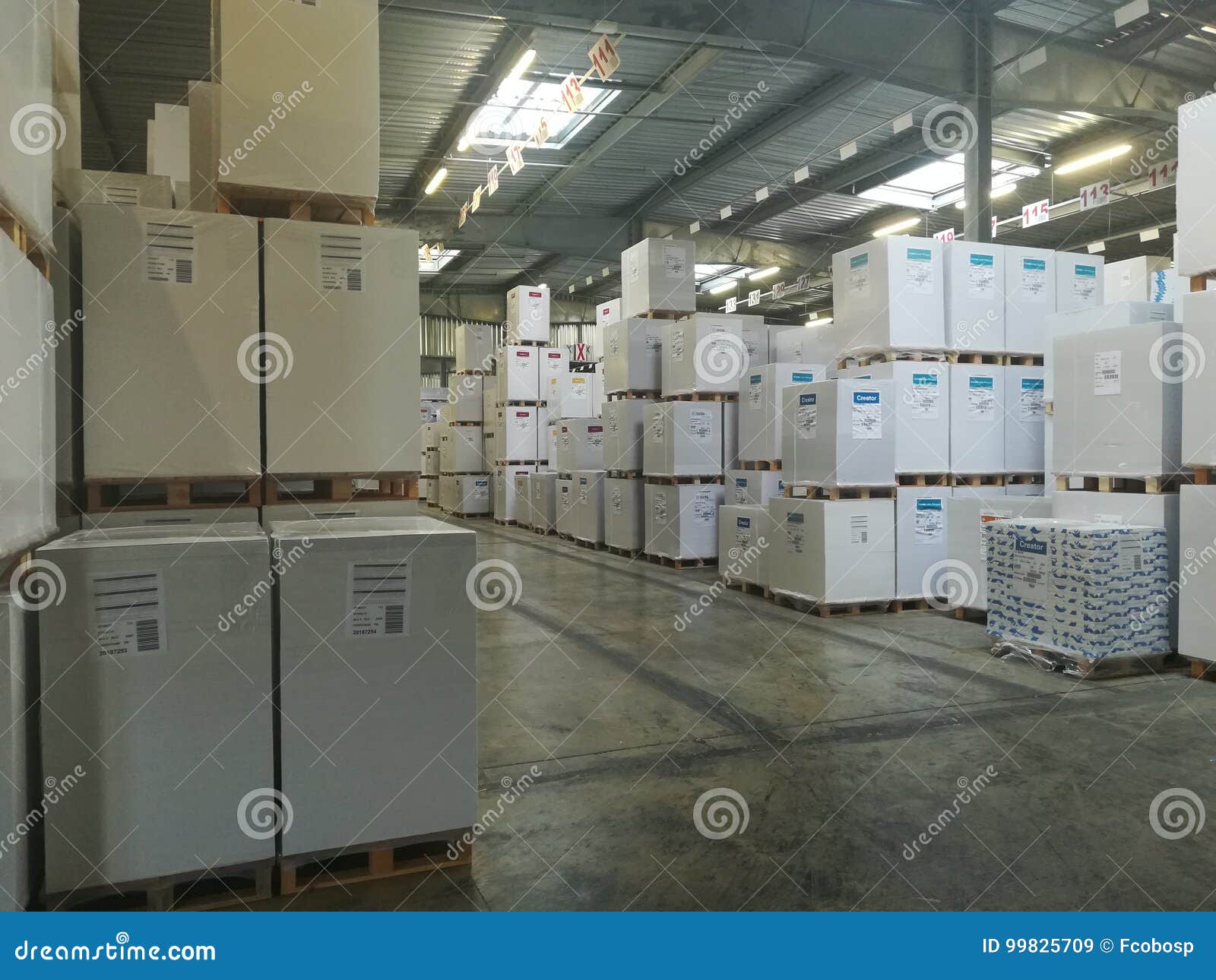 Paper Sheets Palletized at the Warehouse Editorial Stock Image - Image ...