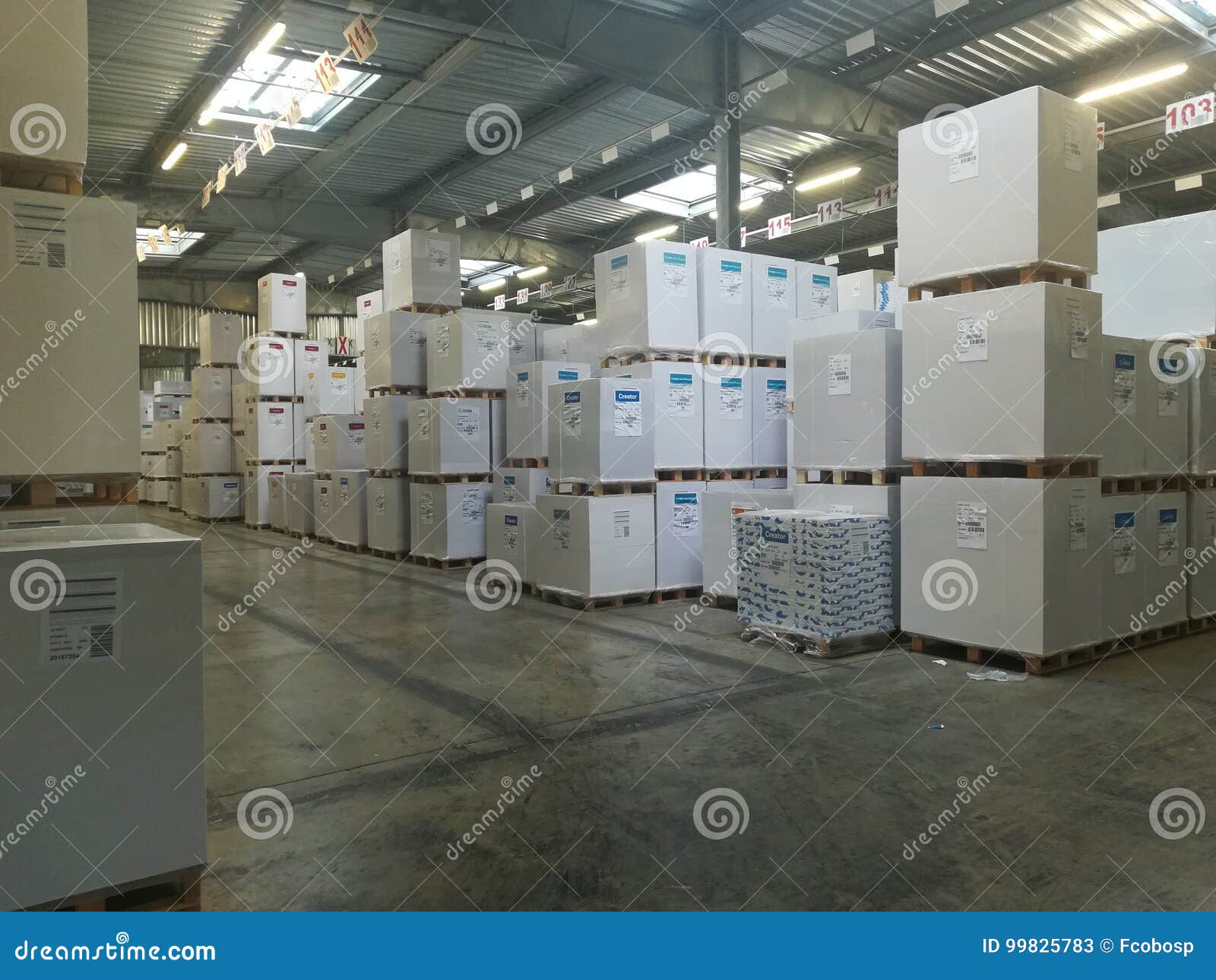 Paper Sheets Palletized at the Warehouse Editorial Stock Photo - Image ...