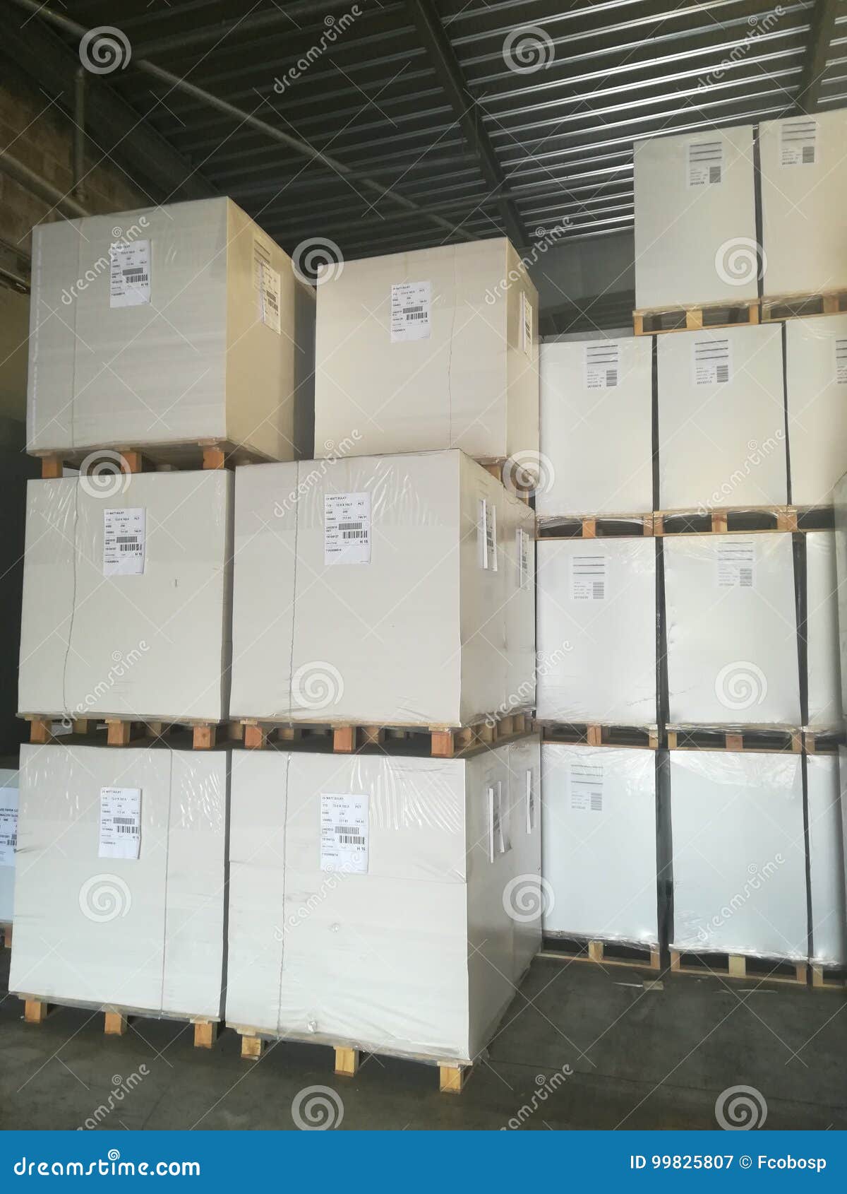 Paper Sheets Palletized at the Warehouse Editorial Photography - Image ...
