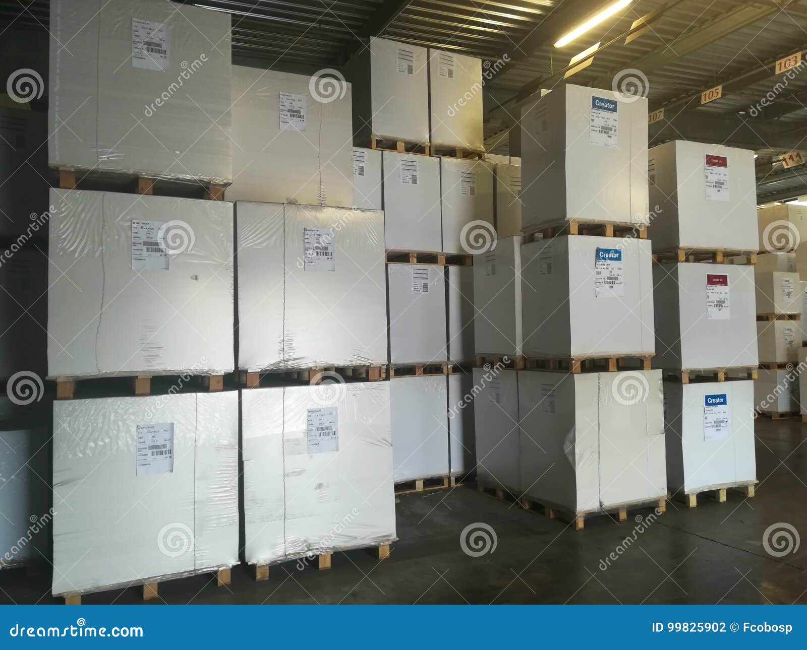 Paper Sheets Palletized at the Warehouse Editorial Photography - Image ...