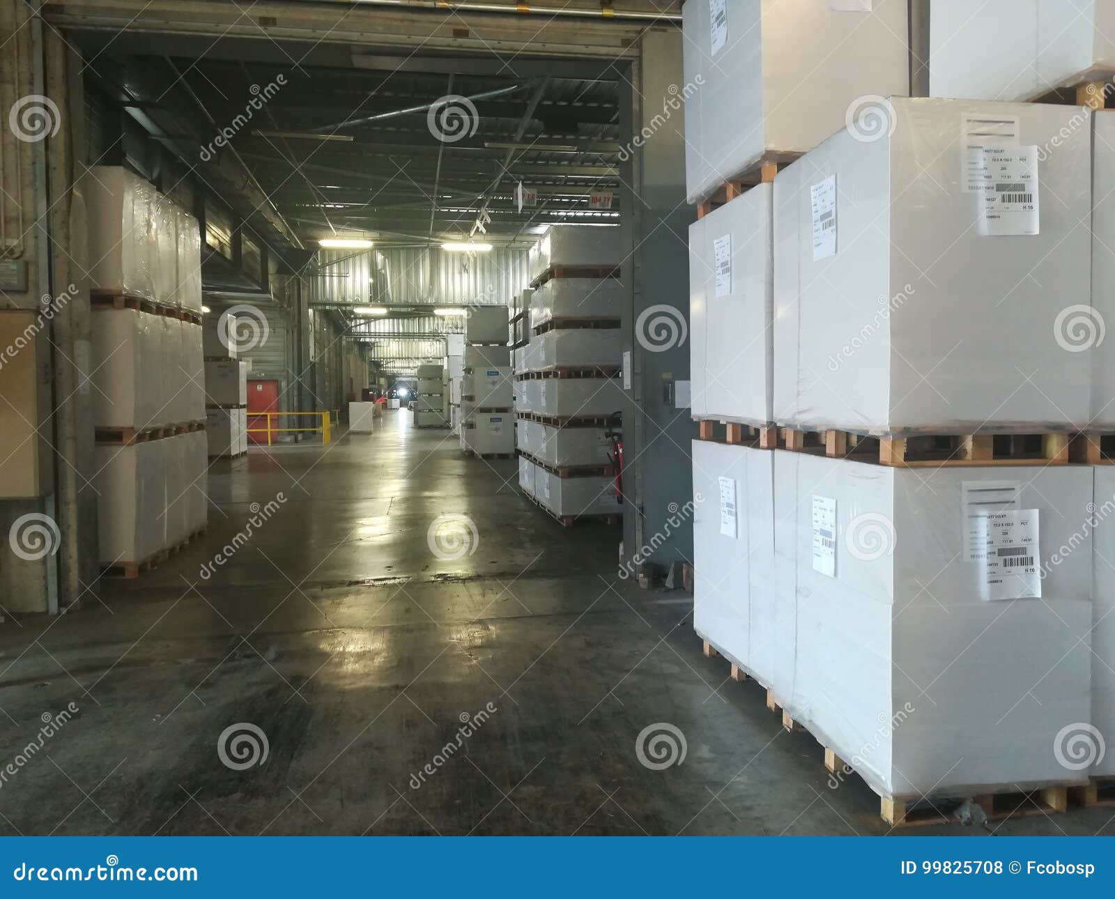 Paper Sheets Palletized at the Warehouse Editorial Stock Photo - Image ...